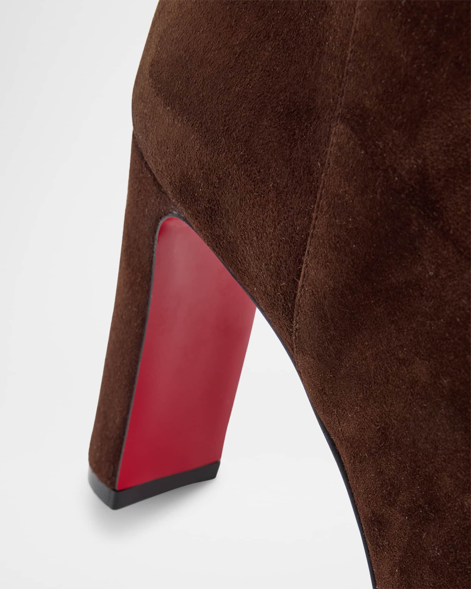 Christian Louboutin 85mm Loo Suede Knee Boots | Neiman Marcus