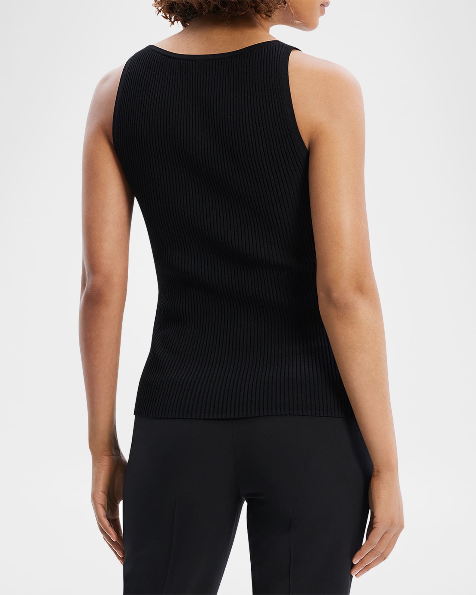 Scoop-Neck Ribbed Tank Top | Neiman Marcus
