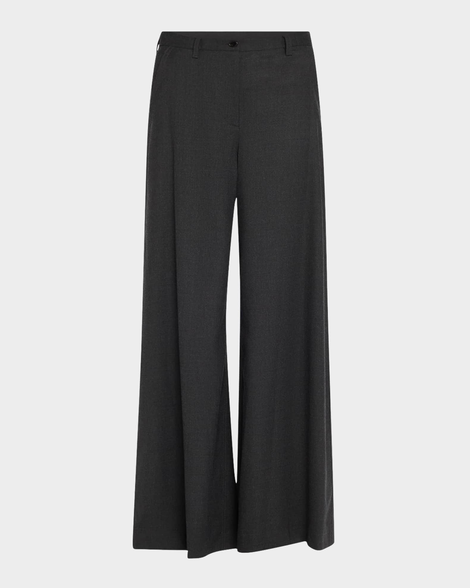 Theory Flannel Super Wide Pants | Neiman Marcus