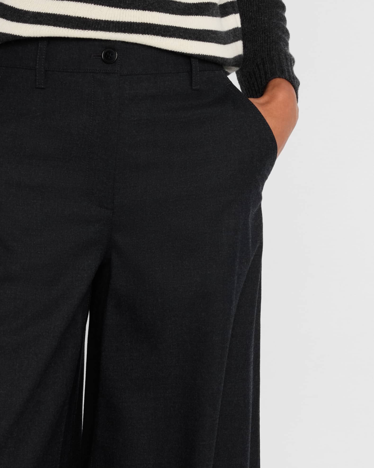 Theory Flannel Super Wide Pants | Neiman Marcus