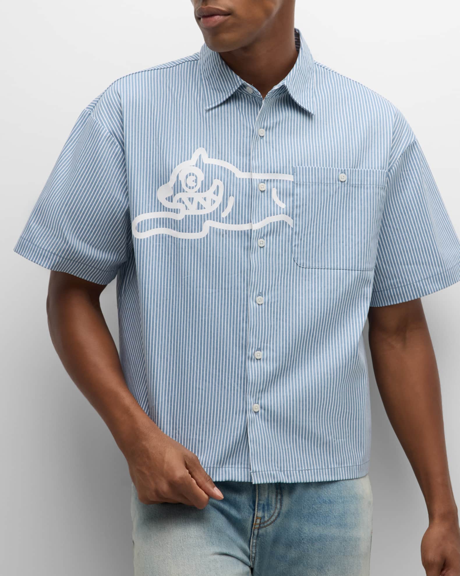 ICECREAM Men's Arcade Striped Sport Shirt | Neiman Marcus