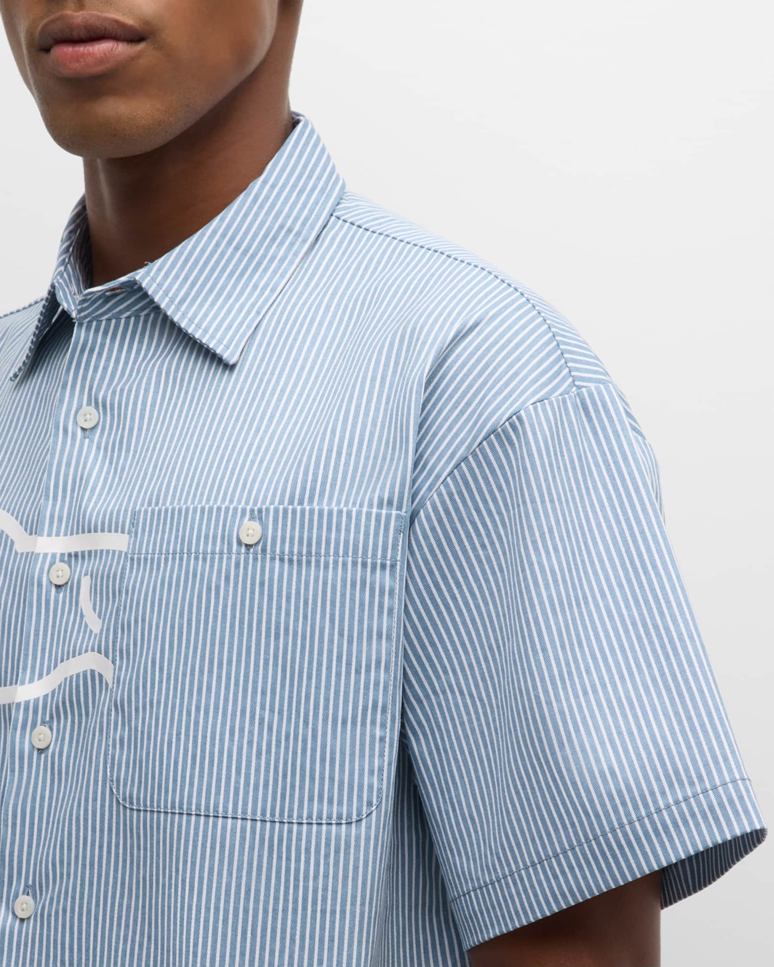 ICECREAM Men's Arcade Striped Sport Shirt | Neiman Marcus