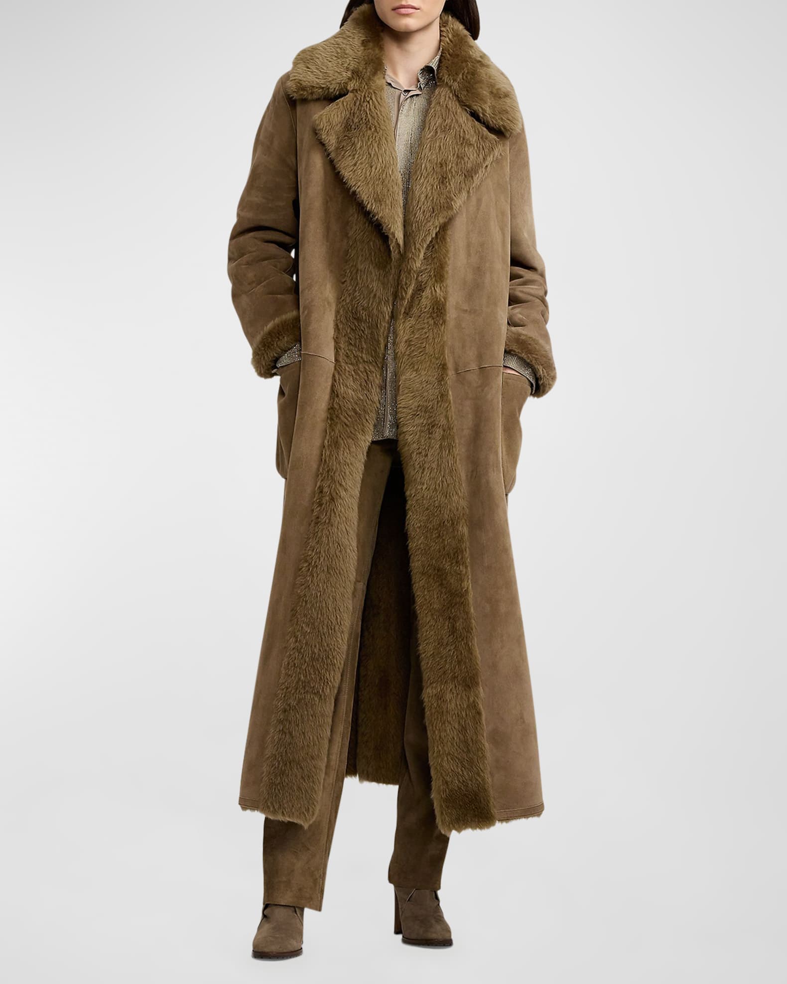 Ralph Lauren Collection Remi Merino Shearling Reversible Coat | Neiman ...