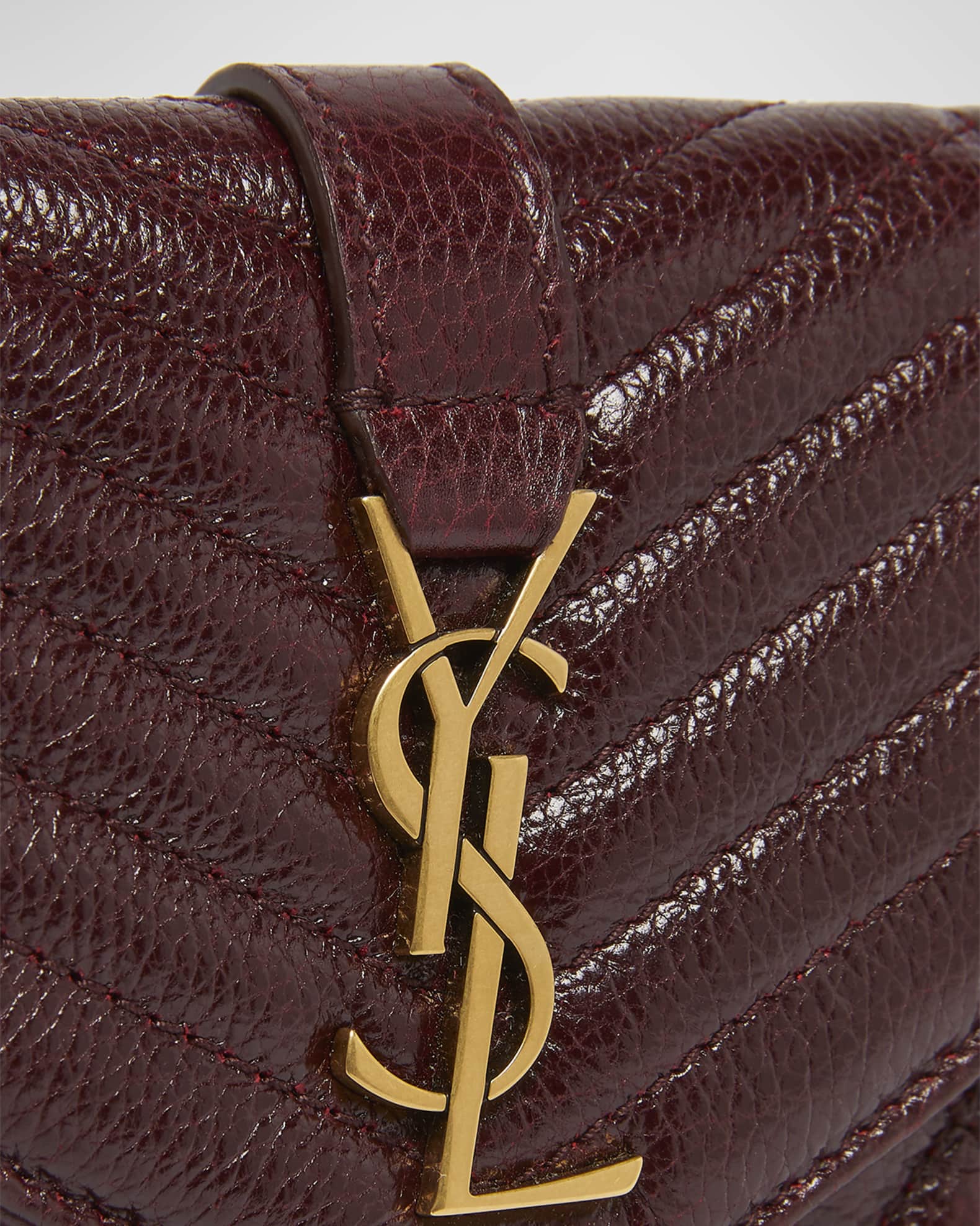 Saint Laurent Small YSL Envelope Flap Wallet in Quilted Leather ...