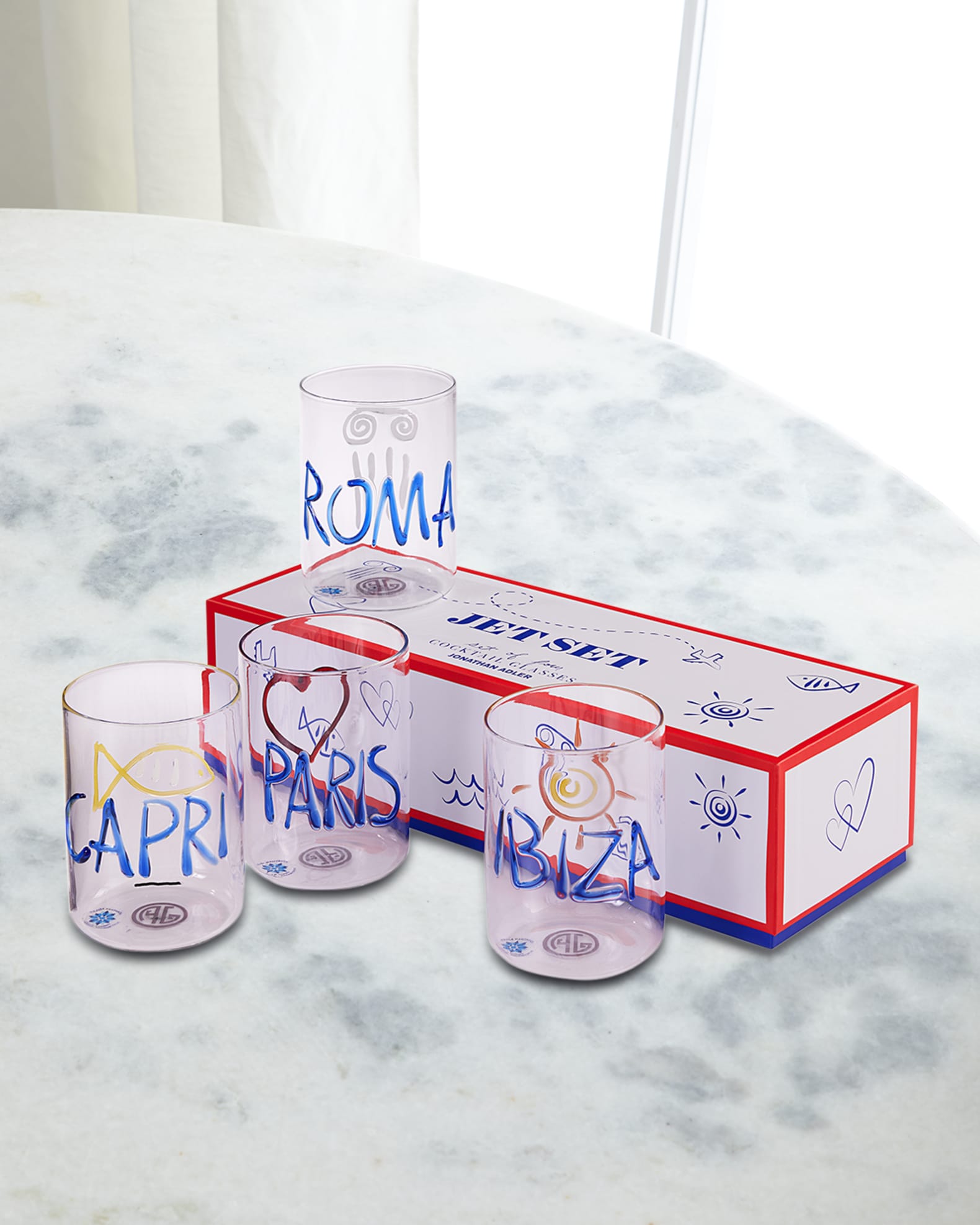 Jonathan Adler Jet Set Cocktail Glasses, Set of 4 | Neiman Marcus