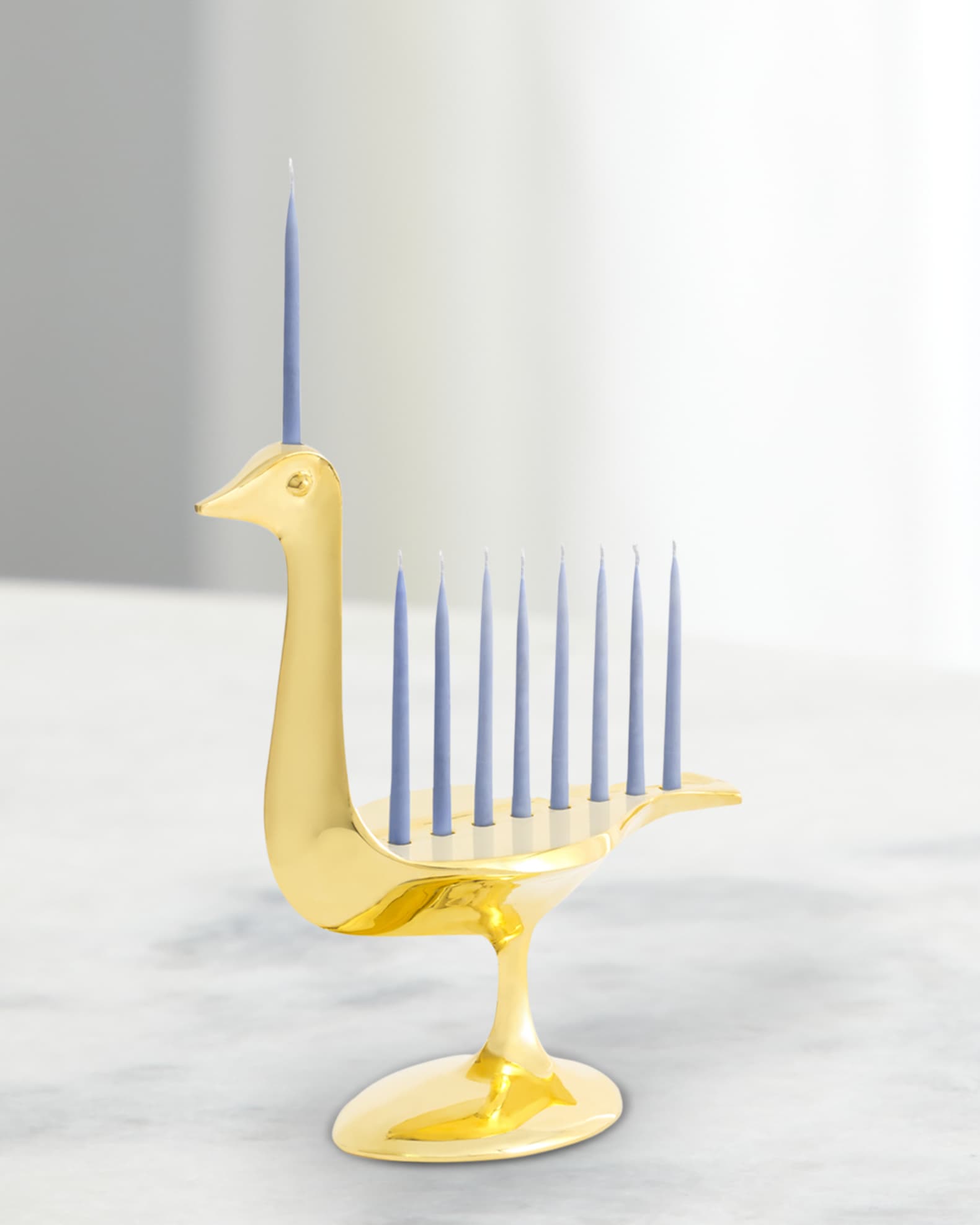 Jonathan Adler Brass Bird Hanukkah Menorah | Neiman Marcus