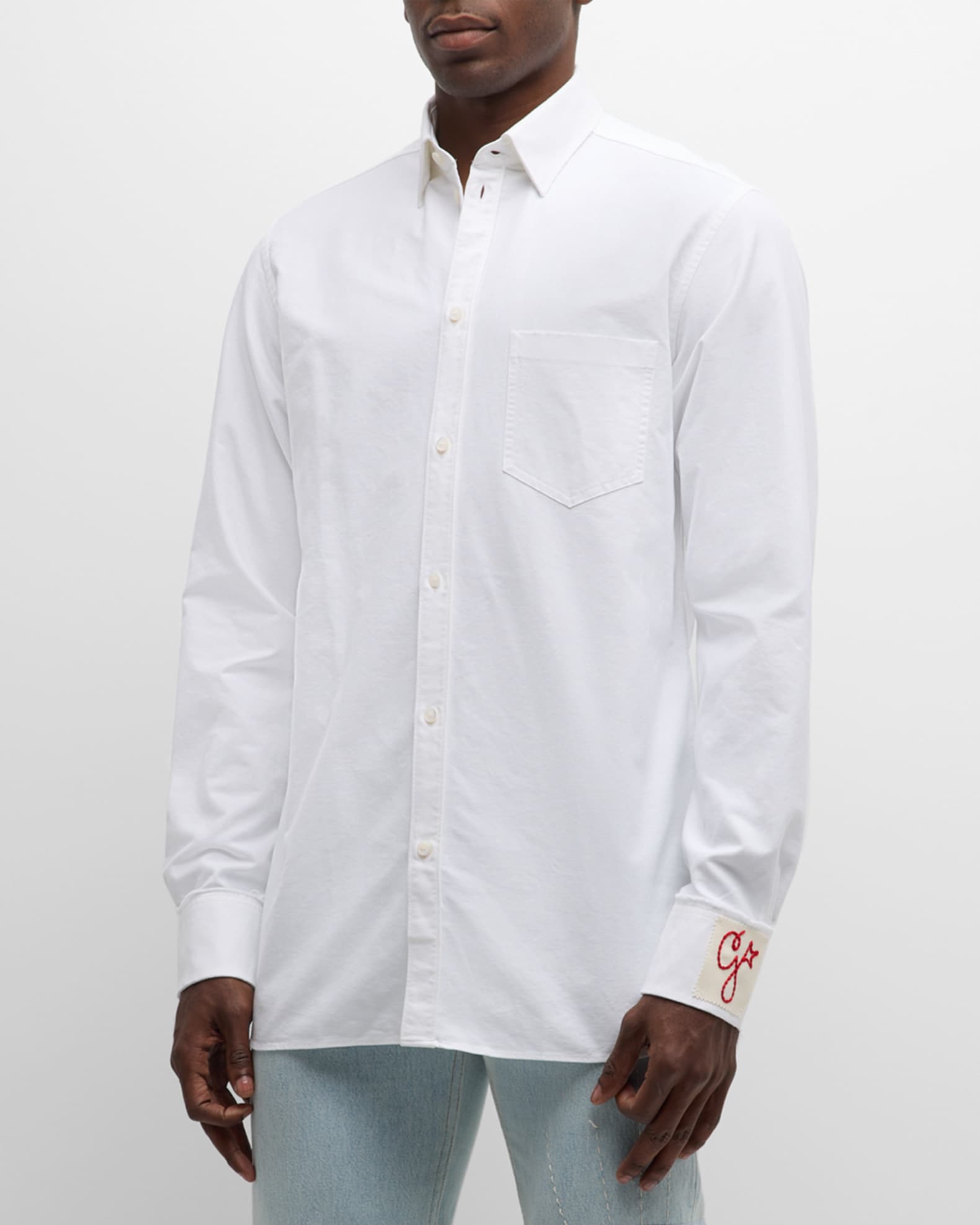 Golden Goose Men's Compact Oxford Logo Sport Shirt | Neiman Marcus