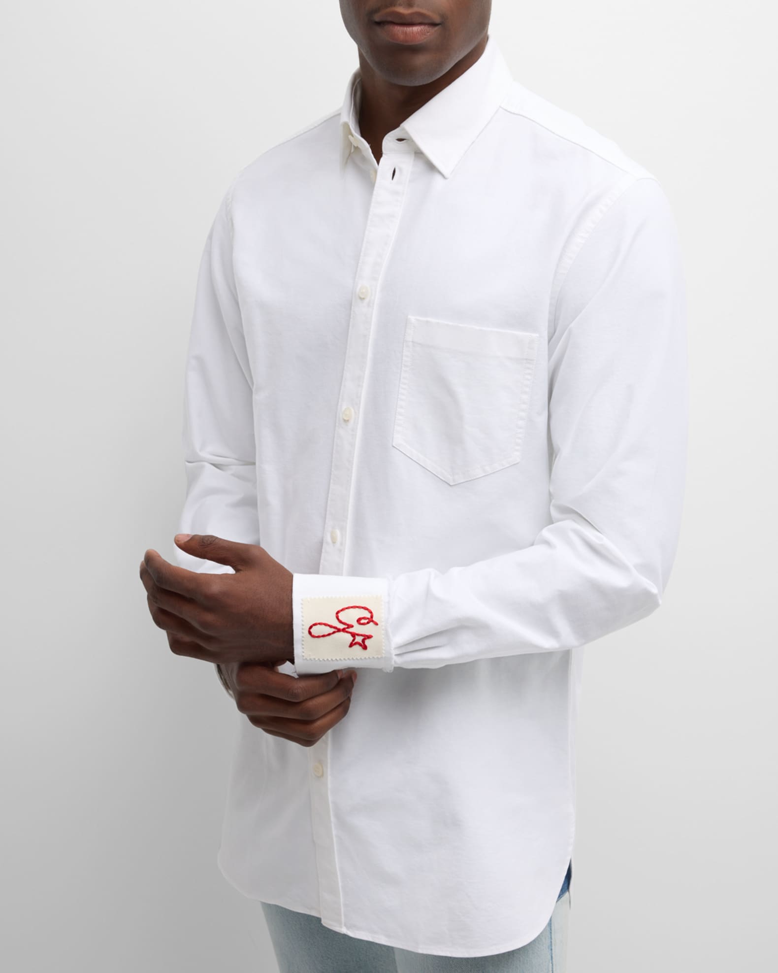 Golden Goose Men's Compact Oxford Logo Sport Shirt | Neiman Marcus