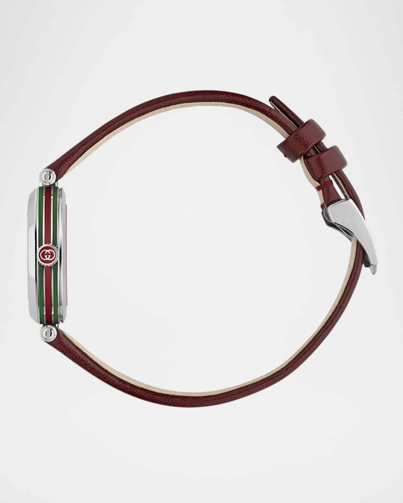 Gucci Stainless Steel Model 2000 24mm Watch with Red Leather Strap ...