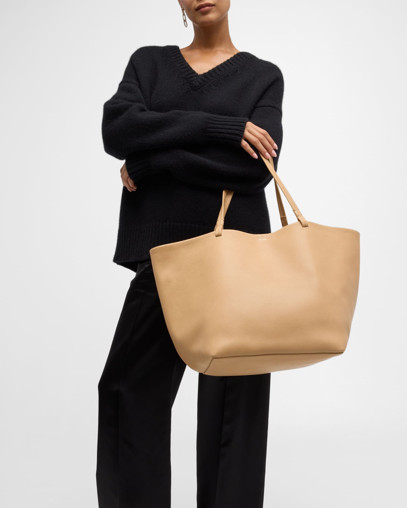 THE ROW XL Park Tote Three in Saddle Leather | Neiman Marcus