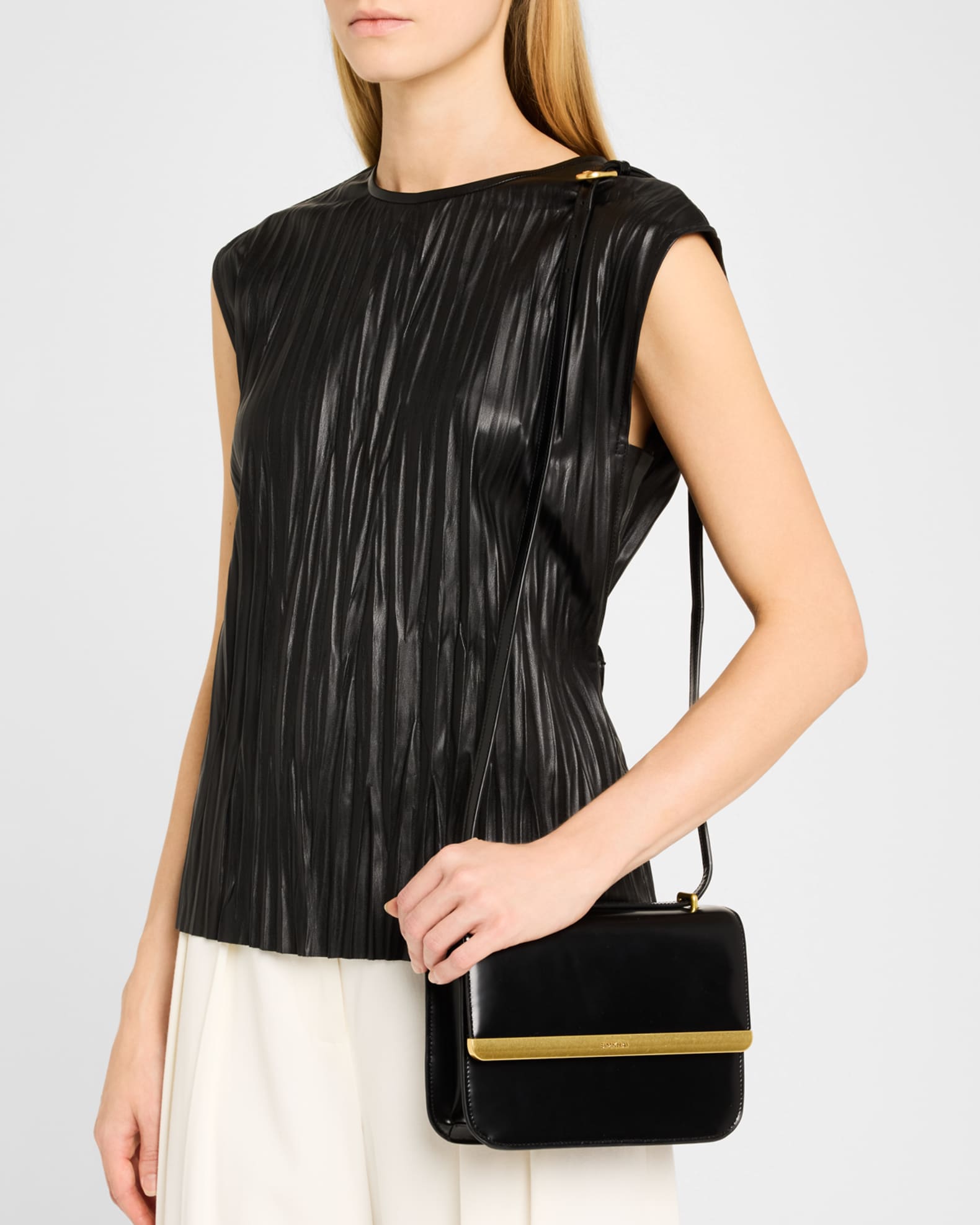 SIMKHAI Remy Flap Leather Crossbody Bag | Neiman Marcus