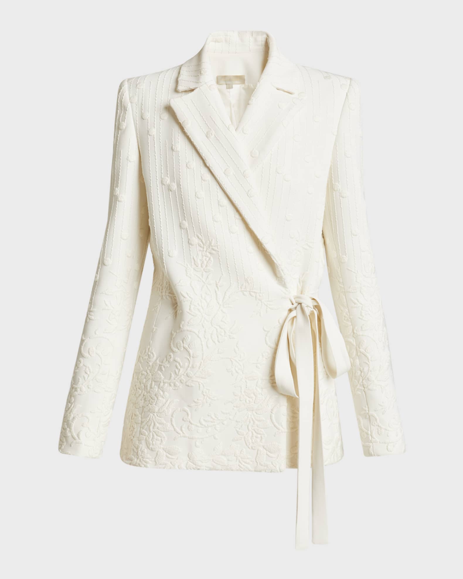 Elie Saab Embroidered Cady Wrap Blazer | Neiman Marcus