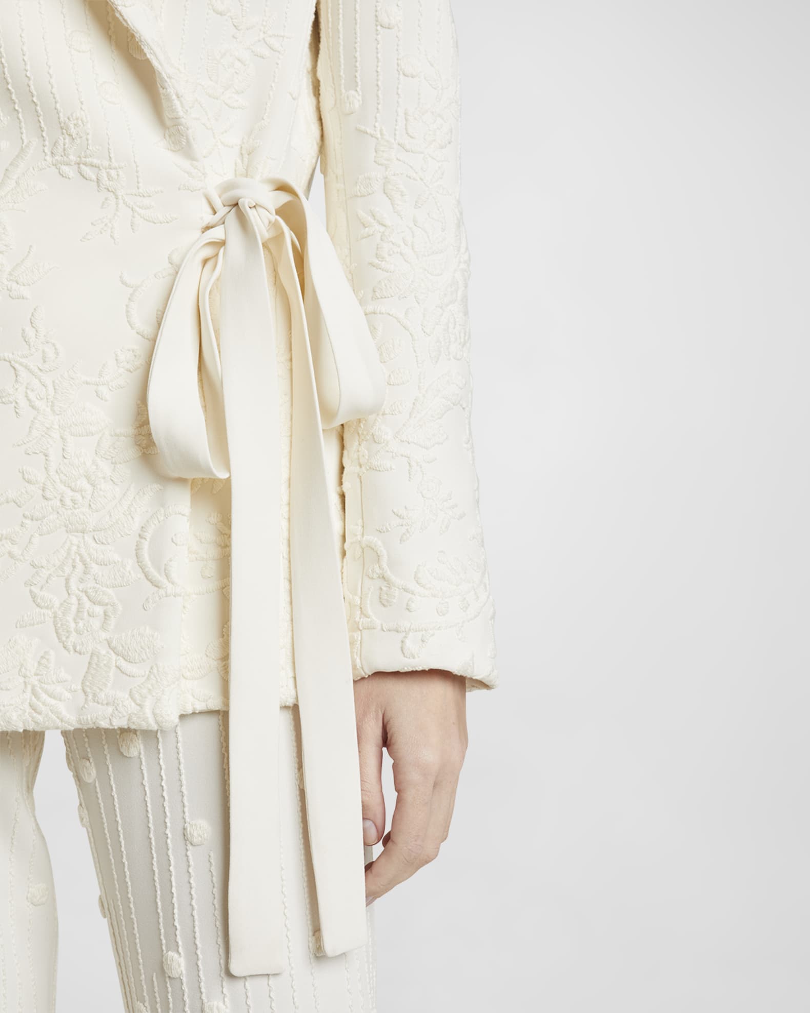 Elie Saab Embroidered Cady Wrap Blazer | Neiman Marcus