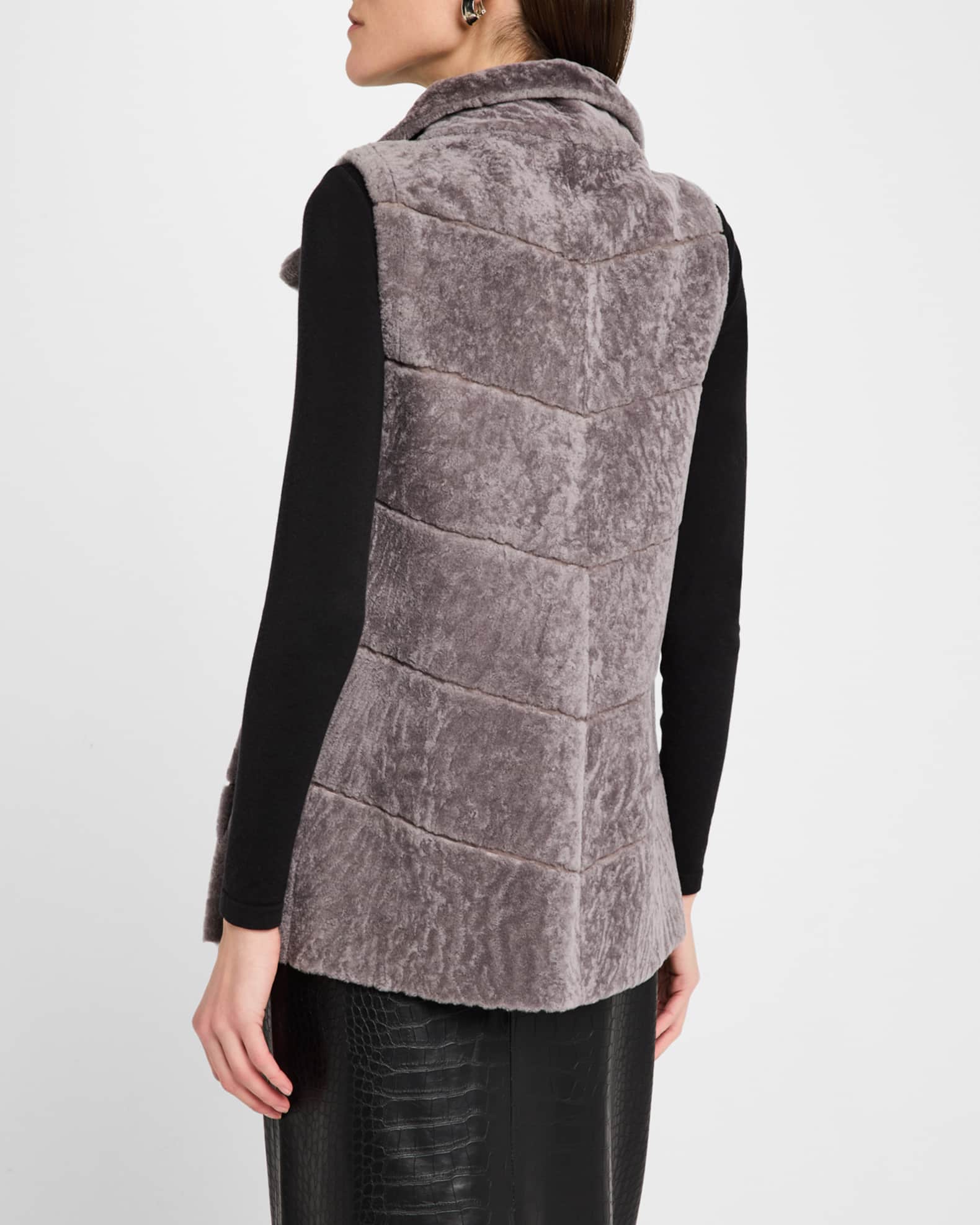 Gorski Reversible Textured Lamb Shearling Vest | Neiman Marcus