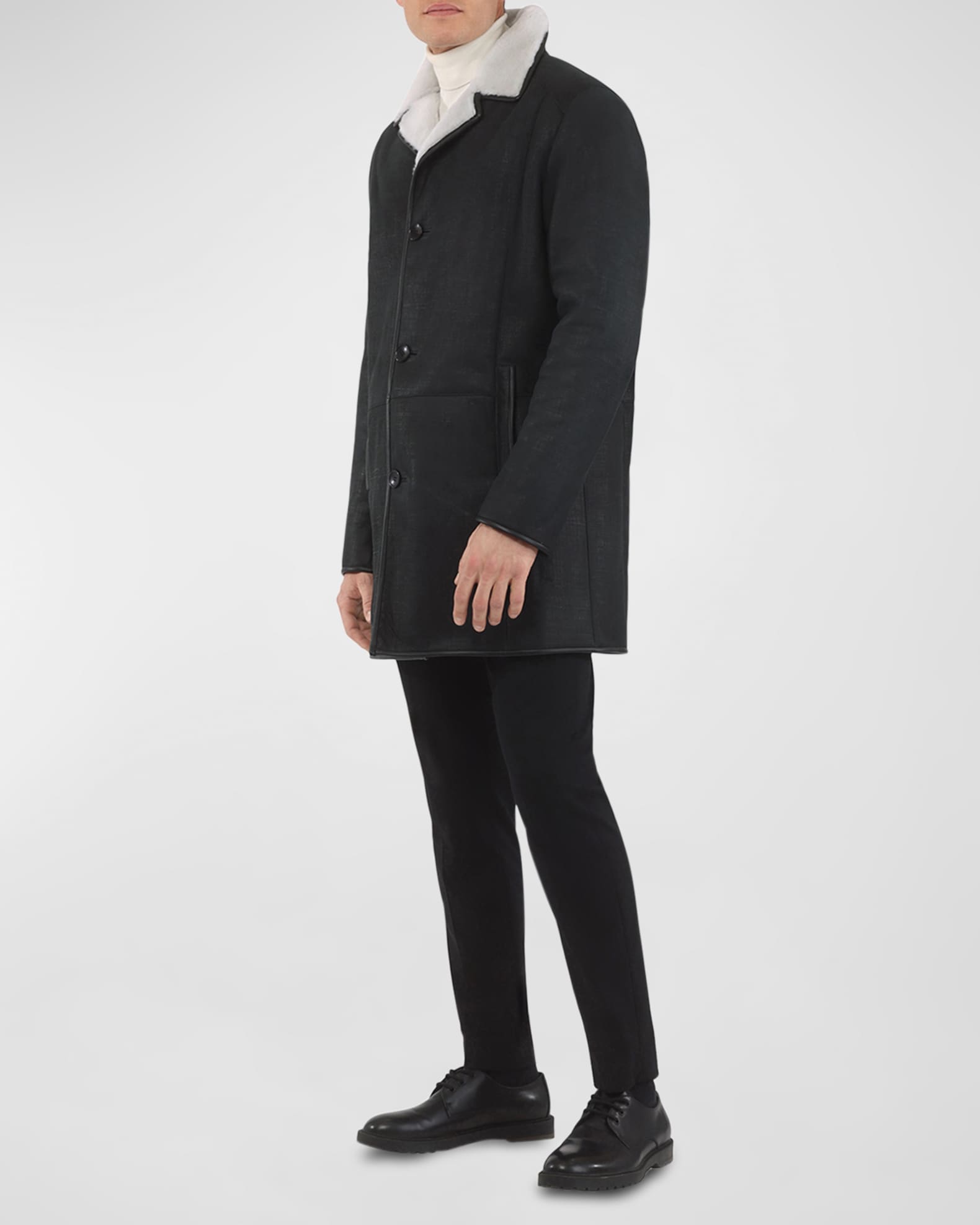 Gorski Men's Merino Shearling Lamb Stroller Coat | Neiman Marcus