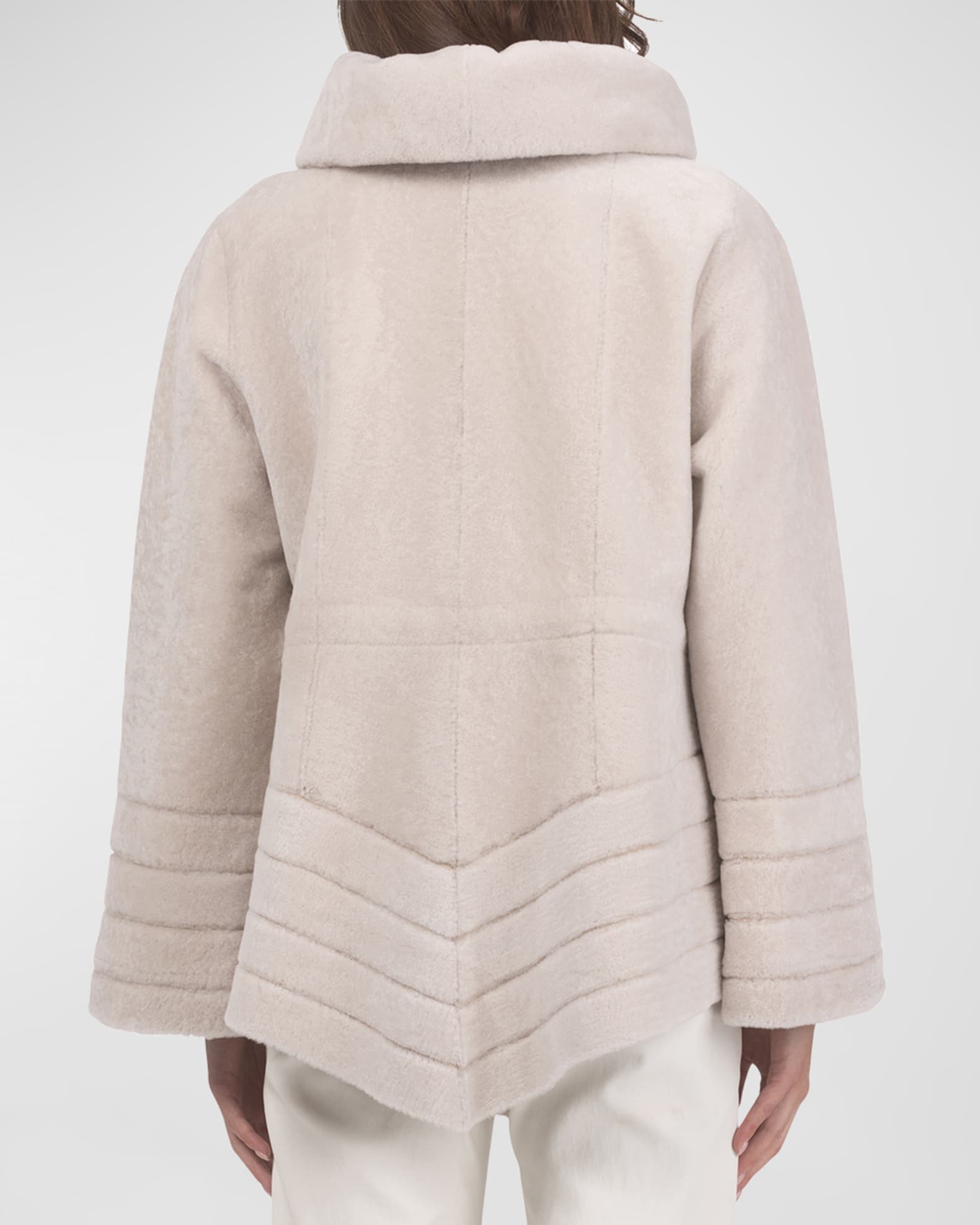 Gorski Reversible Textured Lamb Shearling Jacket | Neiman Marcus
