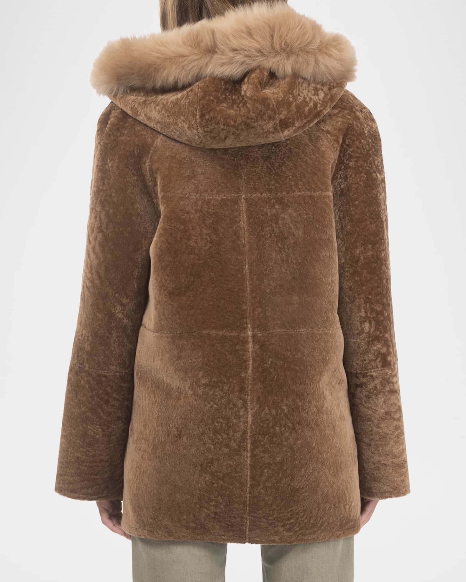 Gorski Reversible Textured Lamb Shearling Parka With Merinillo Lamb ...