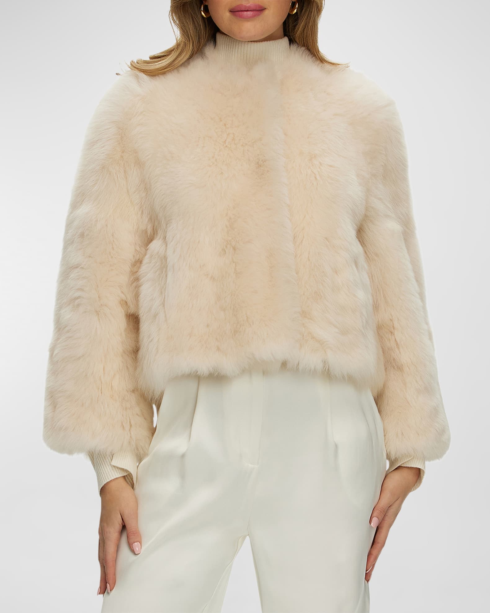 Gorski Reversible Toscana Shearling Lamb Collarless Jacket | Neiman Marcus
