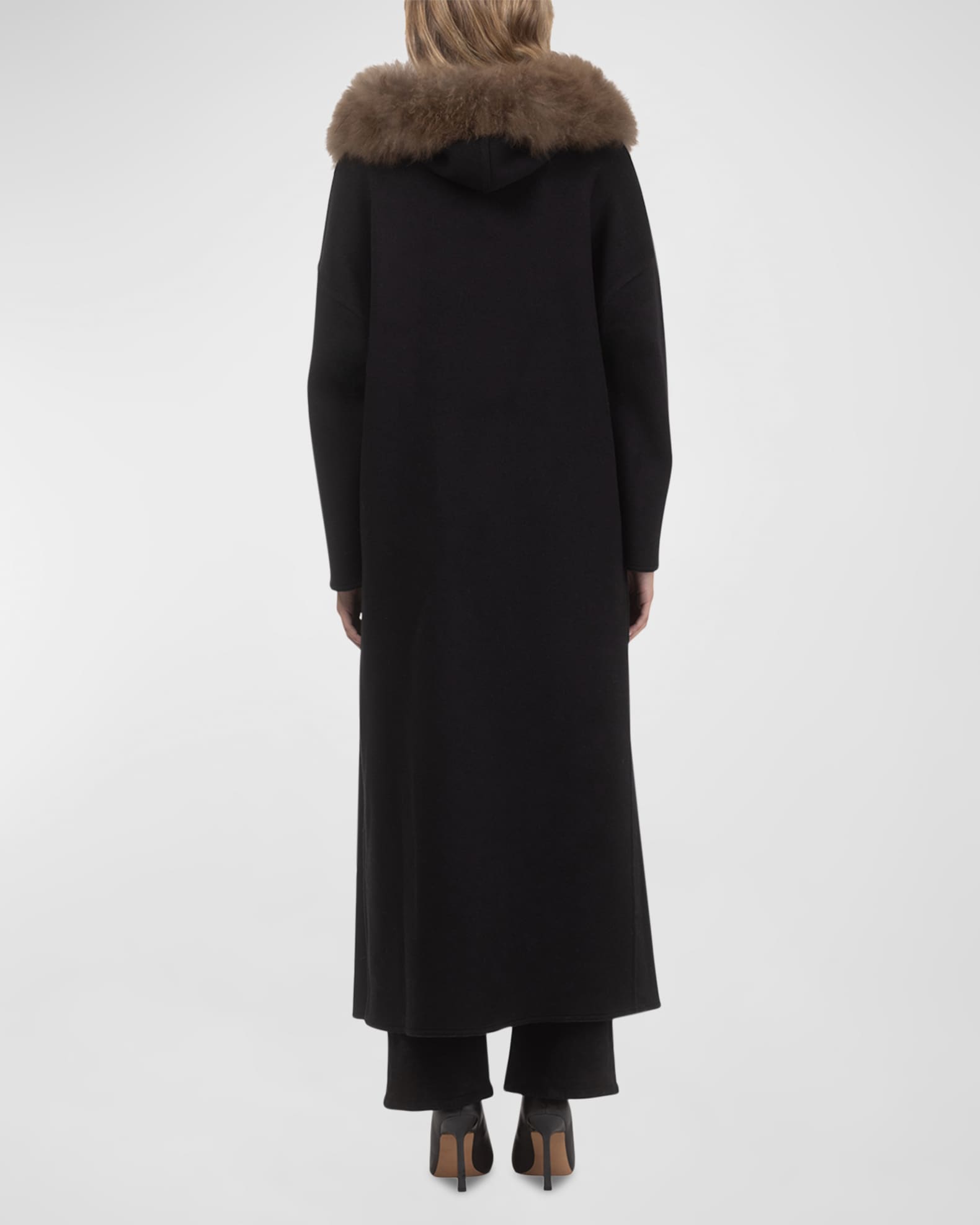 Gorski Cashmere Wrap Parka Jacket with Select Cashmere Goat Trim ...