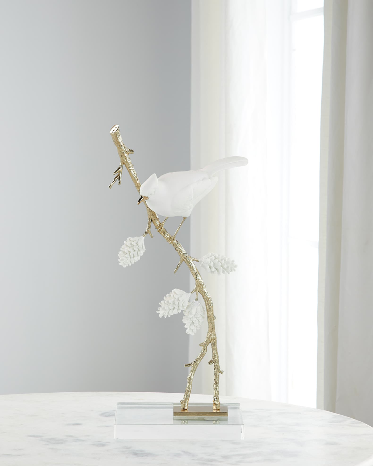 John-Richard Collection Porcelain Bird Sculpture on Pine Branch II ...