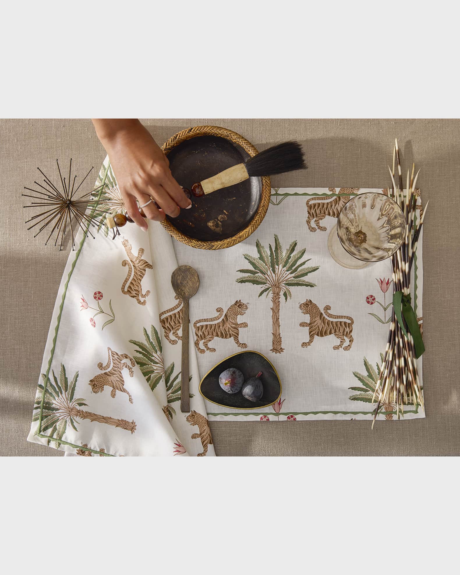Tiger Palm Table Linens Collection | Neiman Marcus