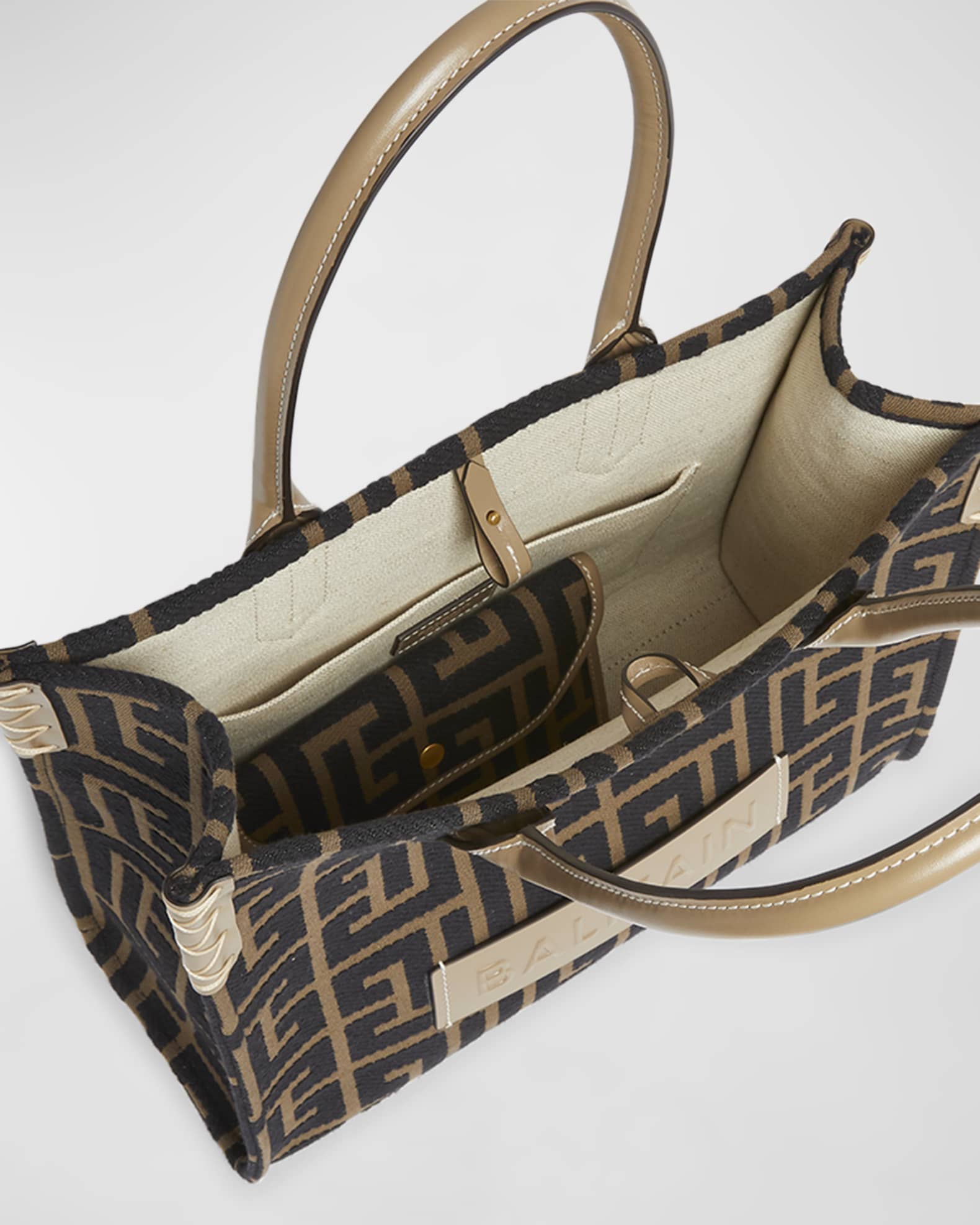 Balmain B Army Medium Shopper Tote Bag in Monogram Jacquard | Neiman Marcus