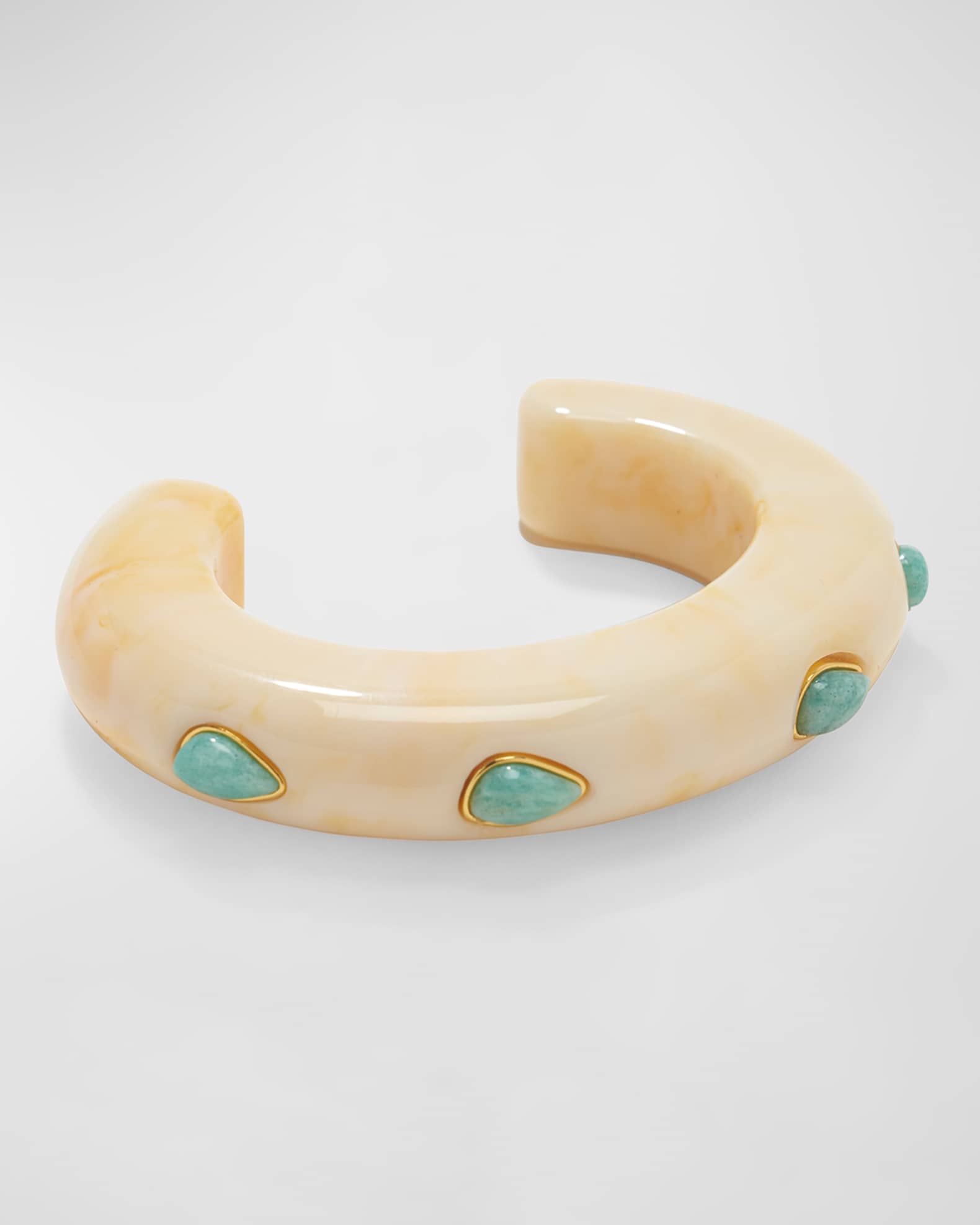 Lizzie Fortunato RIDGE CUFF IN ALABASTER AND AMAZONITE | Neiman Marcus