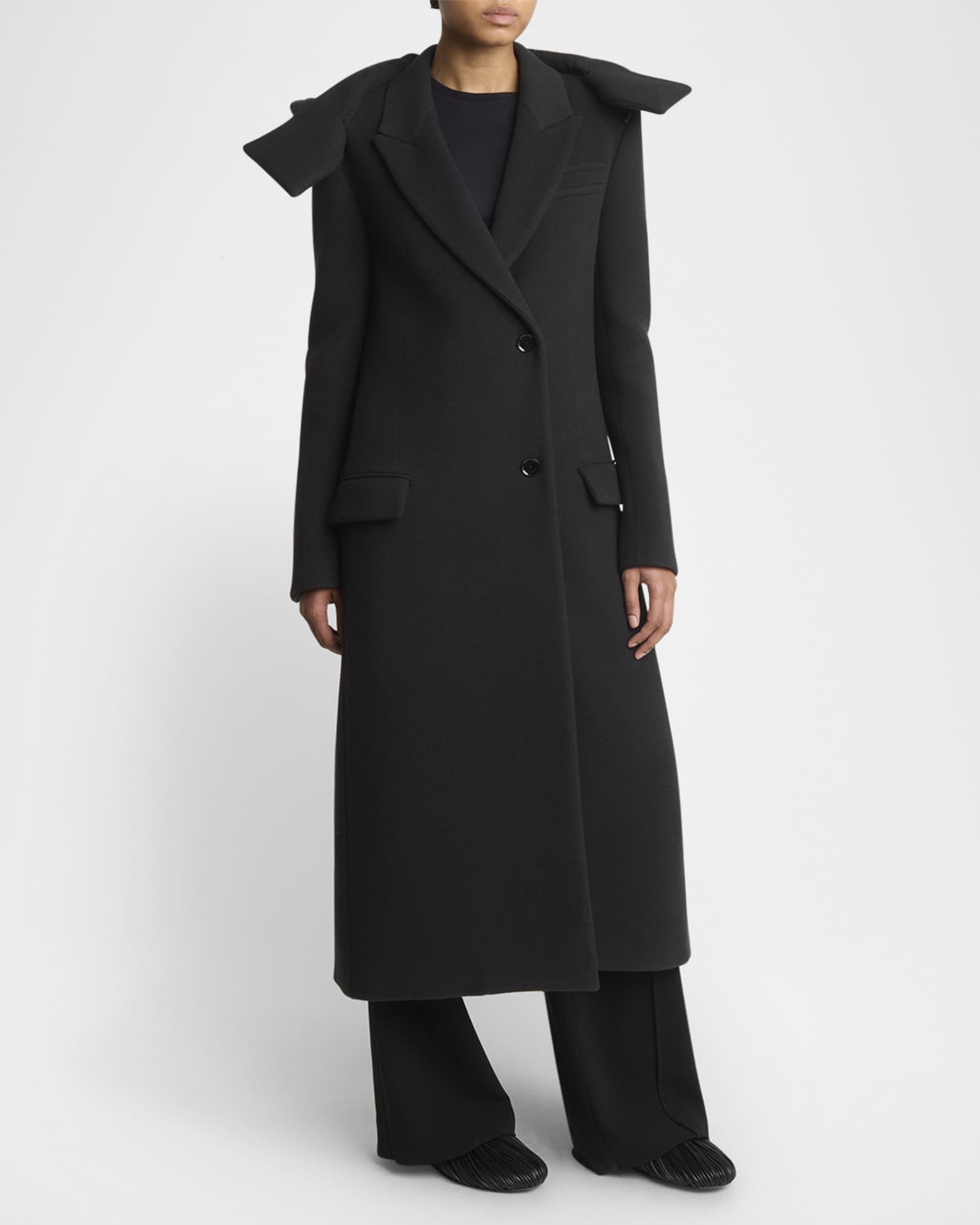 Proenza Schouler Reed Brushed Melange Wool Hooded Coat | Neiman Marcus