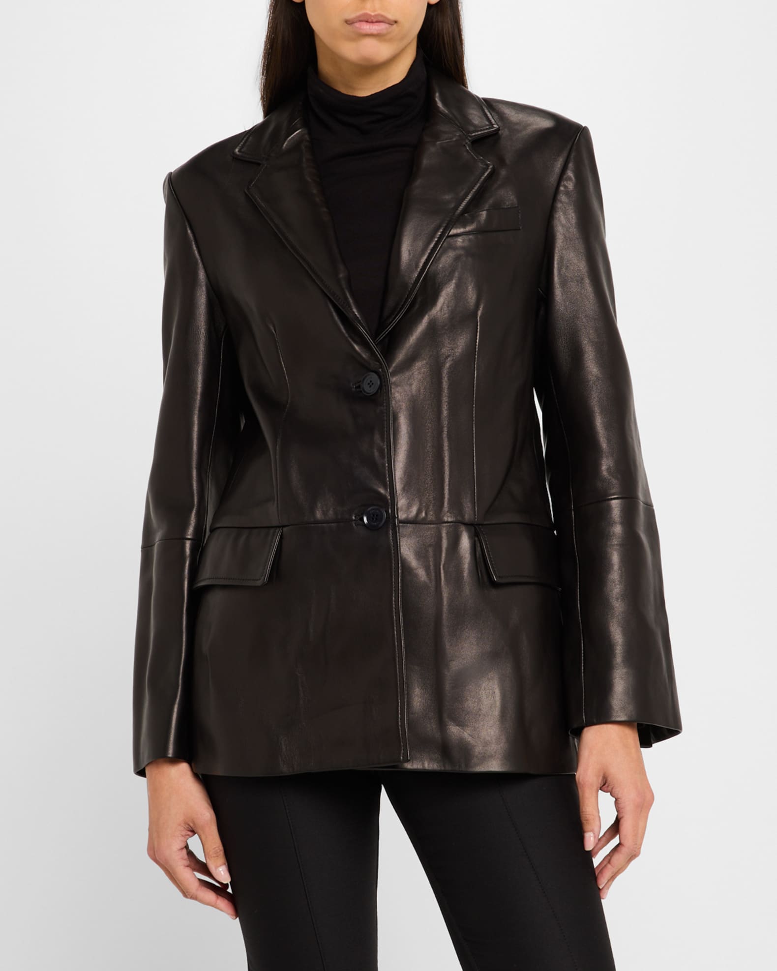 Proenza Schouler Hayes Open-Front Lambskin Leather Jacket | Neiman Marcus