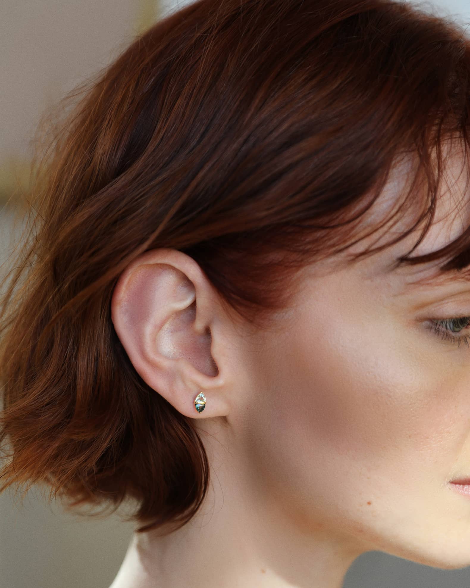 Emily P. Wheeler Tilly 18K Yellow Gold Green Sapphire Stud Earrings ...