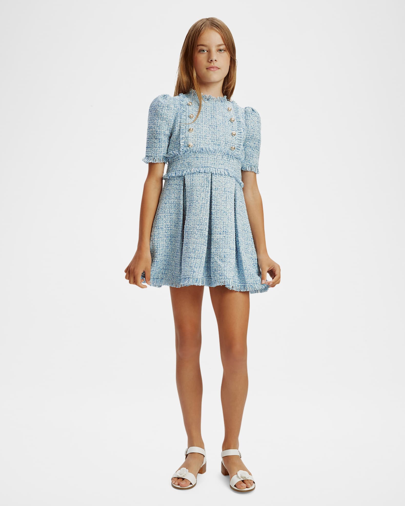 Bardot Junior Girl's Brielle Boucle Fringe Trim Dress, Size 7-14 ...