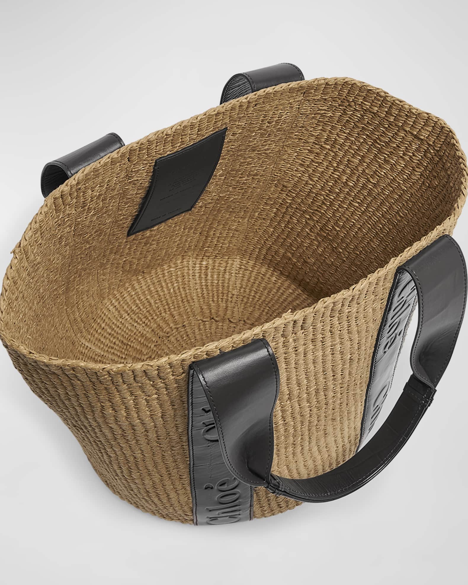 Chloe x Mifuko Woody Large Basket Tote Bag in Paper & Leather | Neiman ...