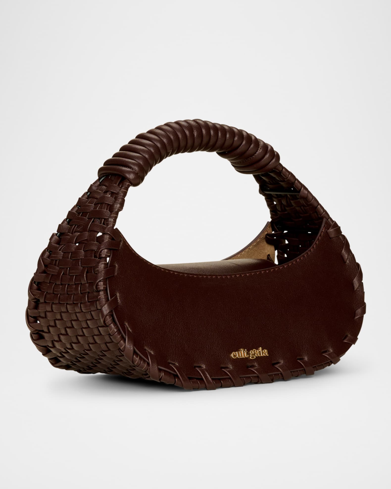 Cult Gaia Aiko Woven Leather Top-Handle Bag | Neiman Marcus