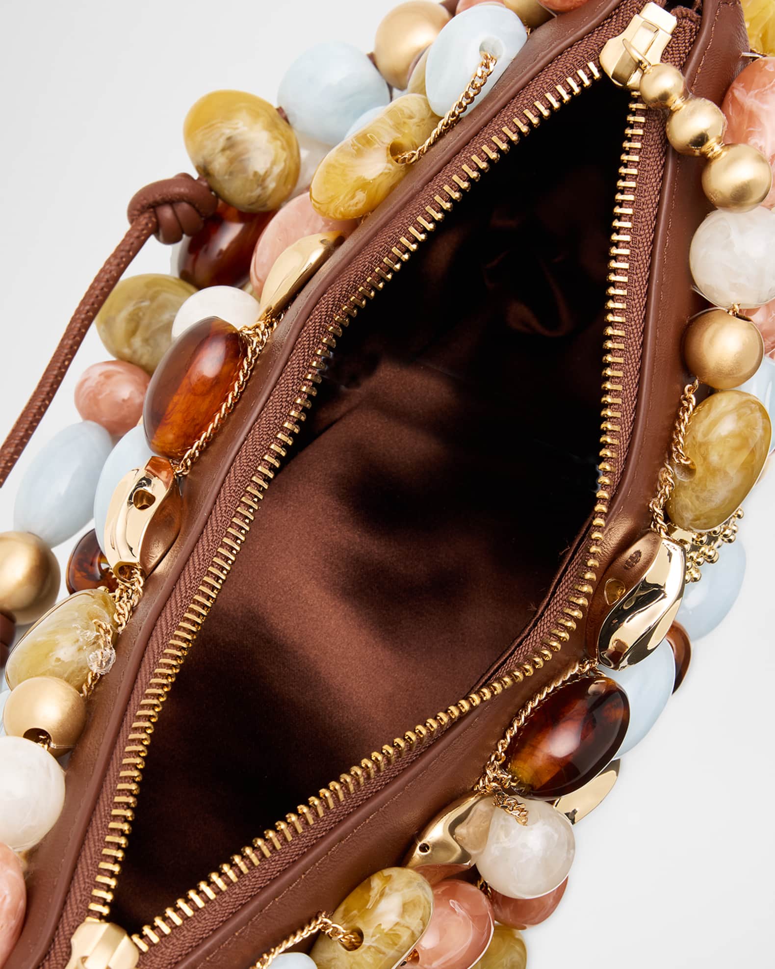 Cult Gaia Mercier Multicolor Stone Leather Shoulder Bag | Neiman Marcus
