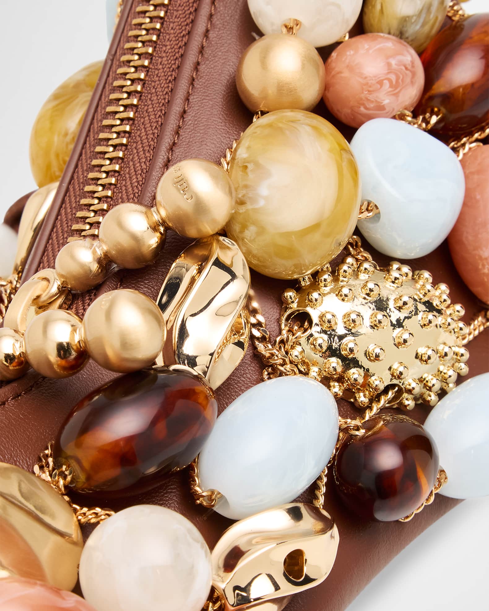 Cult Gaia Mercier Multicolor Stone Leather Shoulder Bag | Neiman Marcus