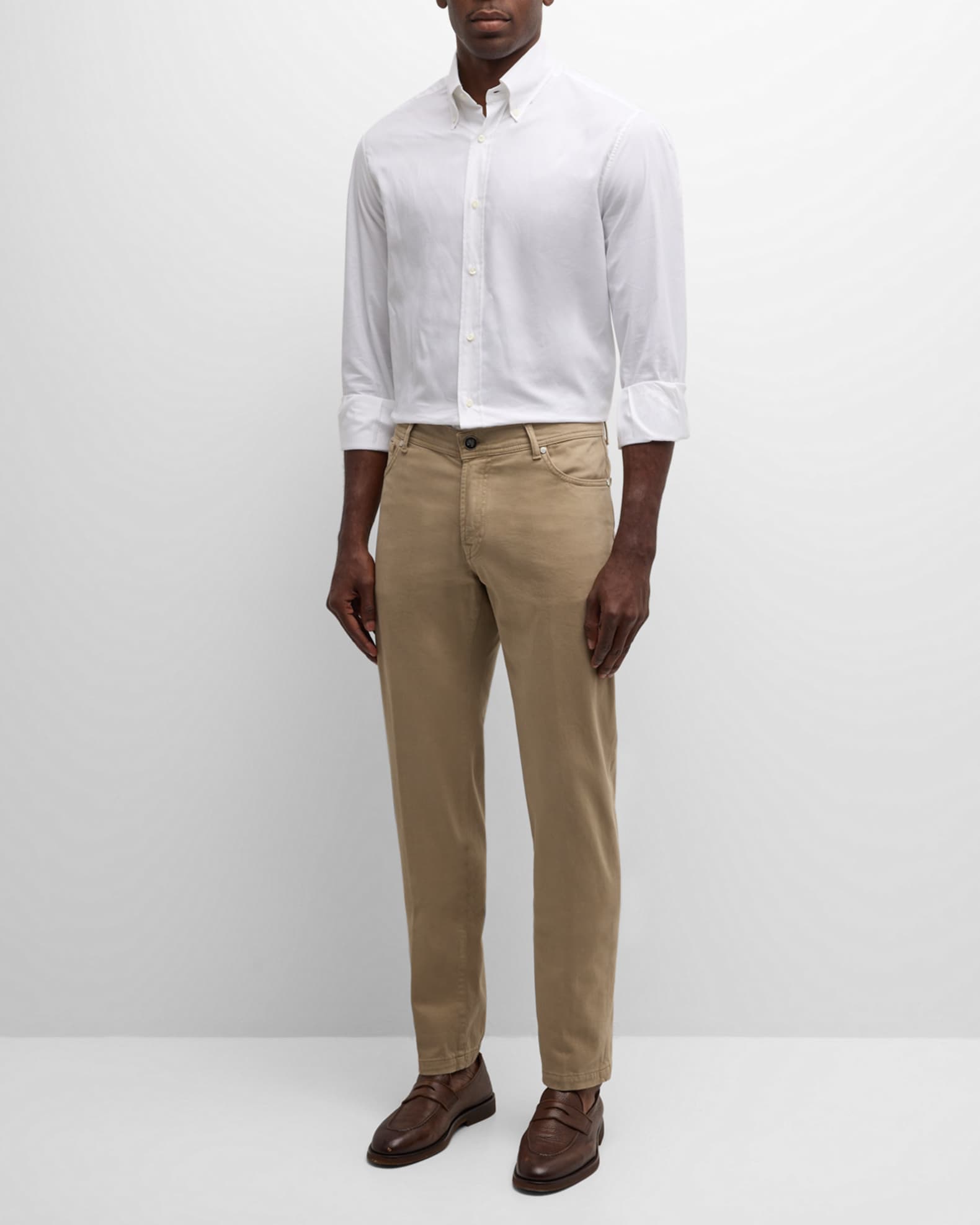 Marco Pescarolo Men's Soft Drill 5-Pocket Pants | Neiman Marcus