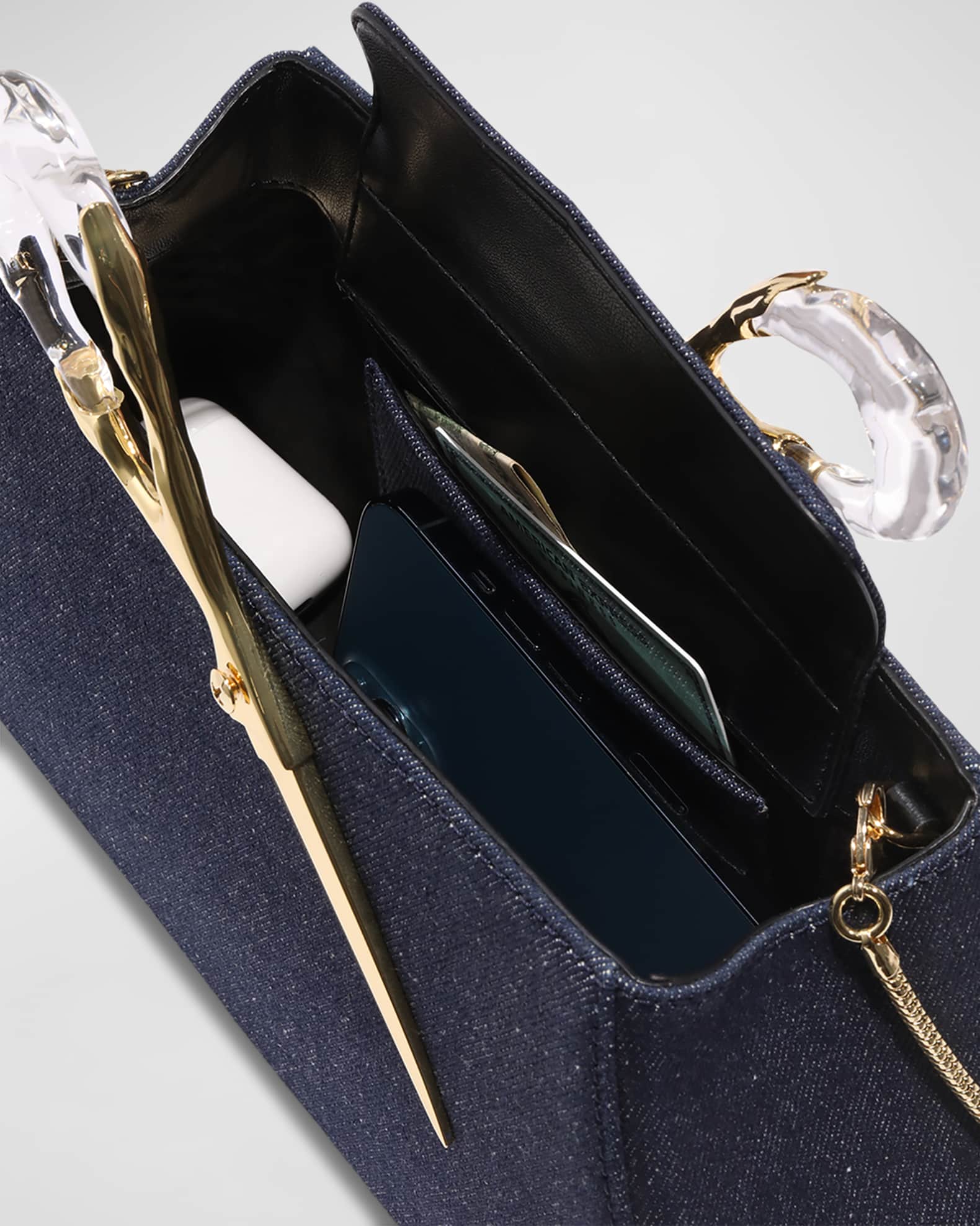 Alexis Bittar The Scissor Denim Clutch Bag | Neiman Marcus