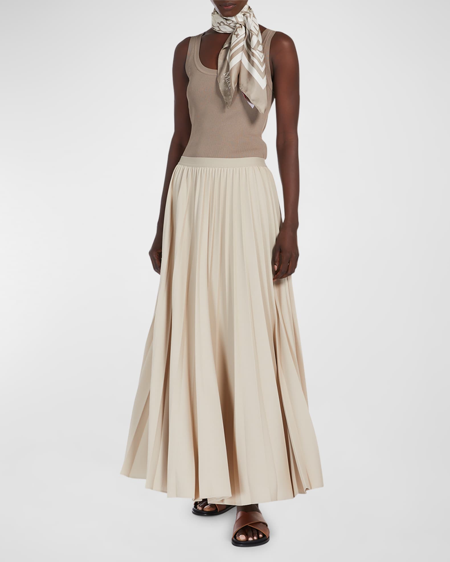 Max Mara Leisure Siro Ribbed Scoop-Neck Tank | Neiman Marcus