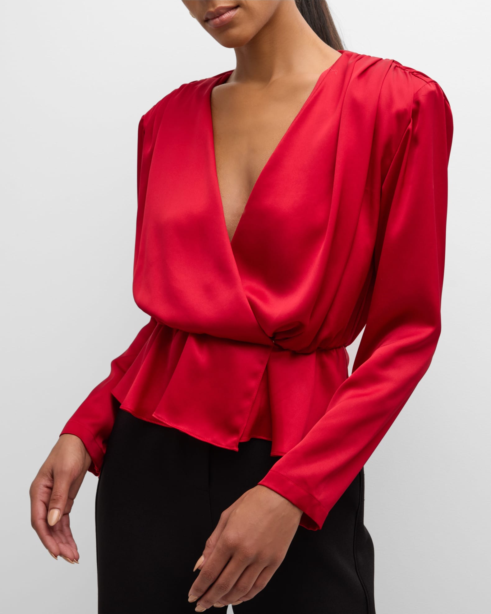 Toccin Adeline Long-Sleeve Surplice Top | Neiman Marcus
