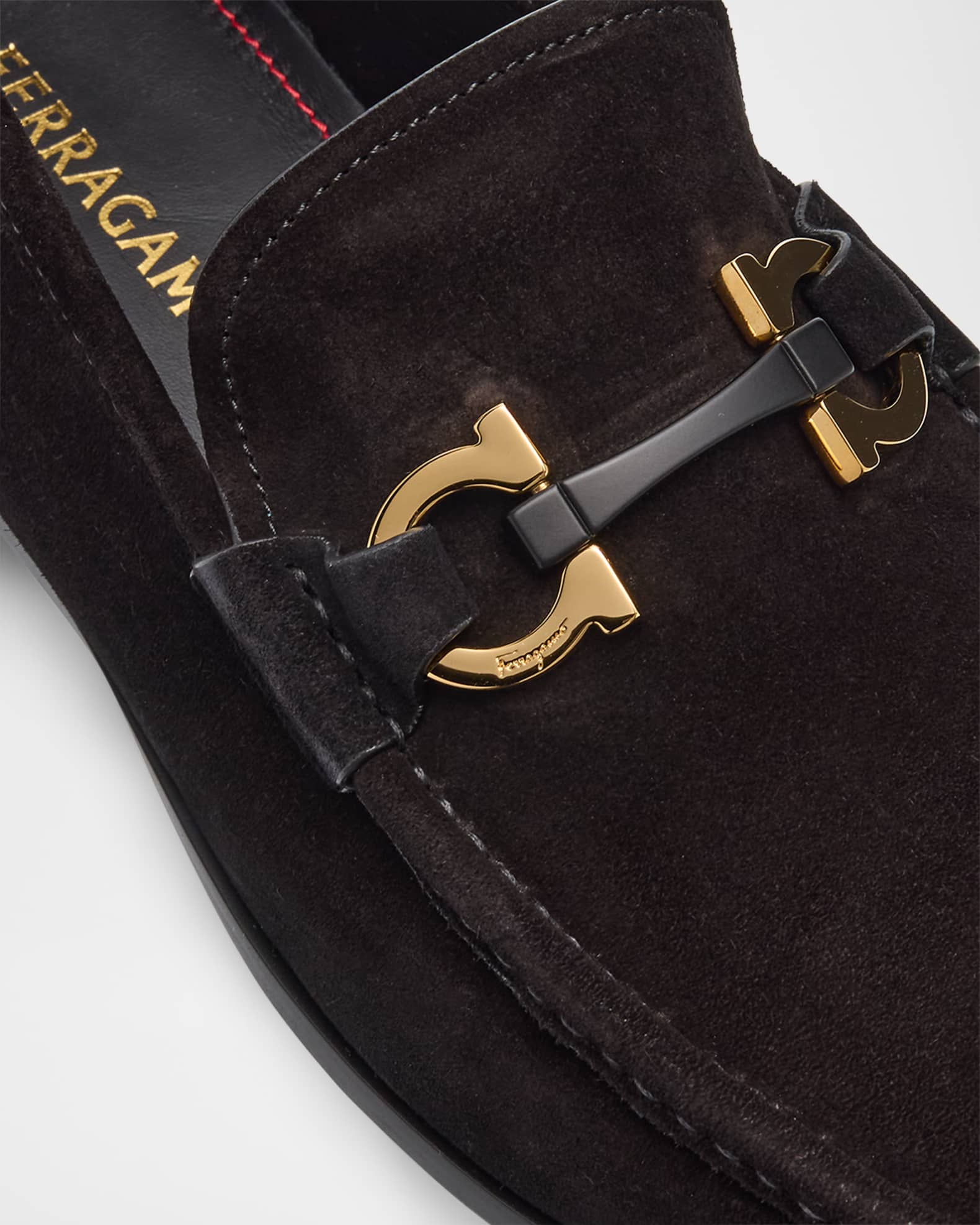Ferragamo Men's Grandioso 2 Suede Gancini Bit Loafers | Neiman Marcus