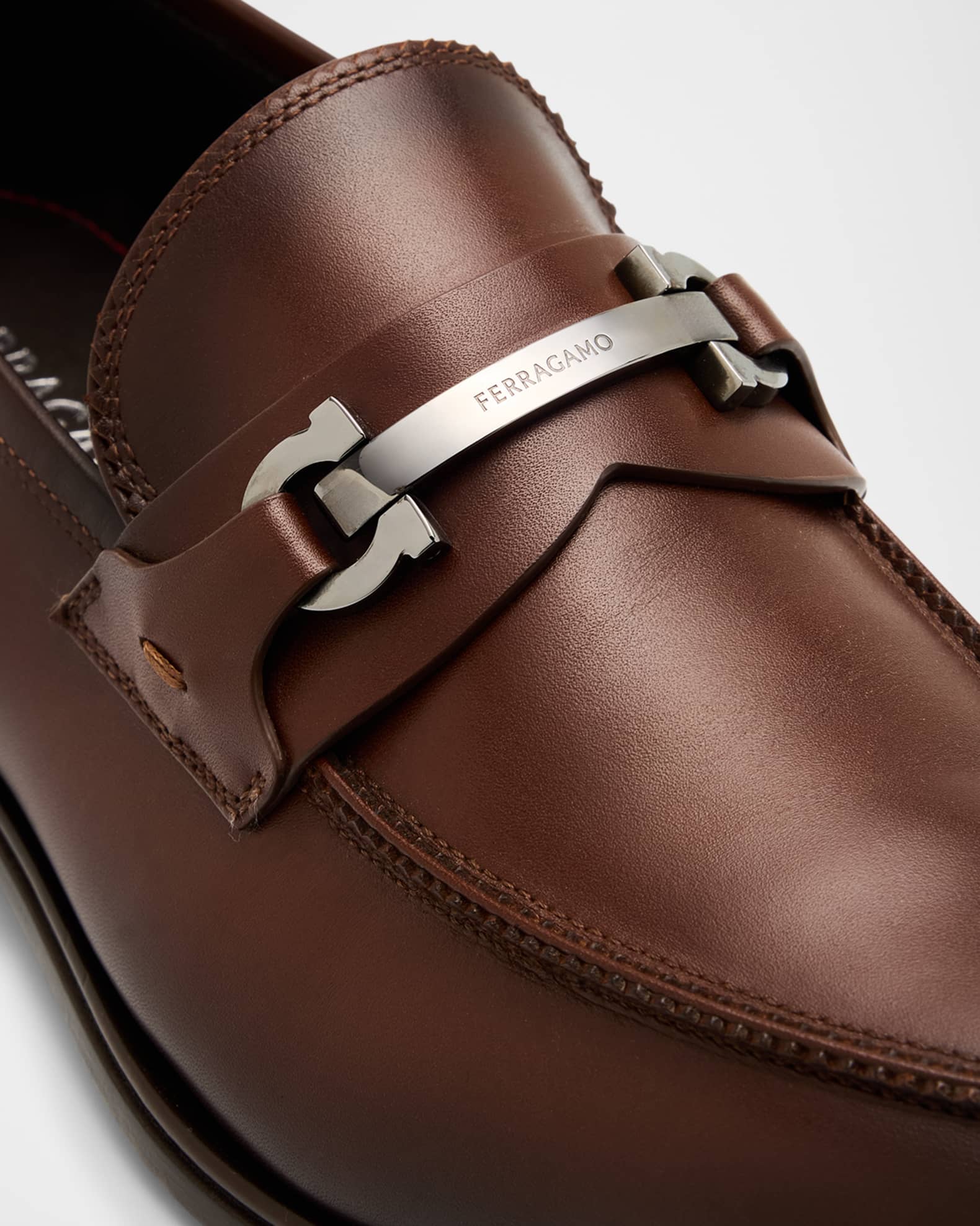 Ferragamo Men's Doupont Lux Leather Bit Loafers | Neiman Marcus