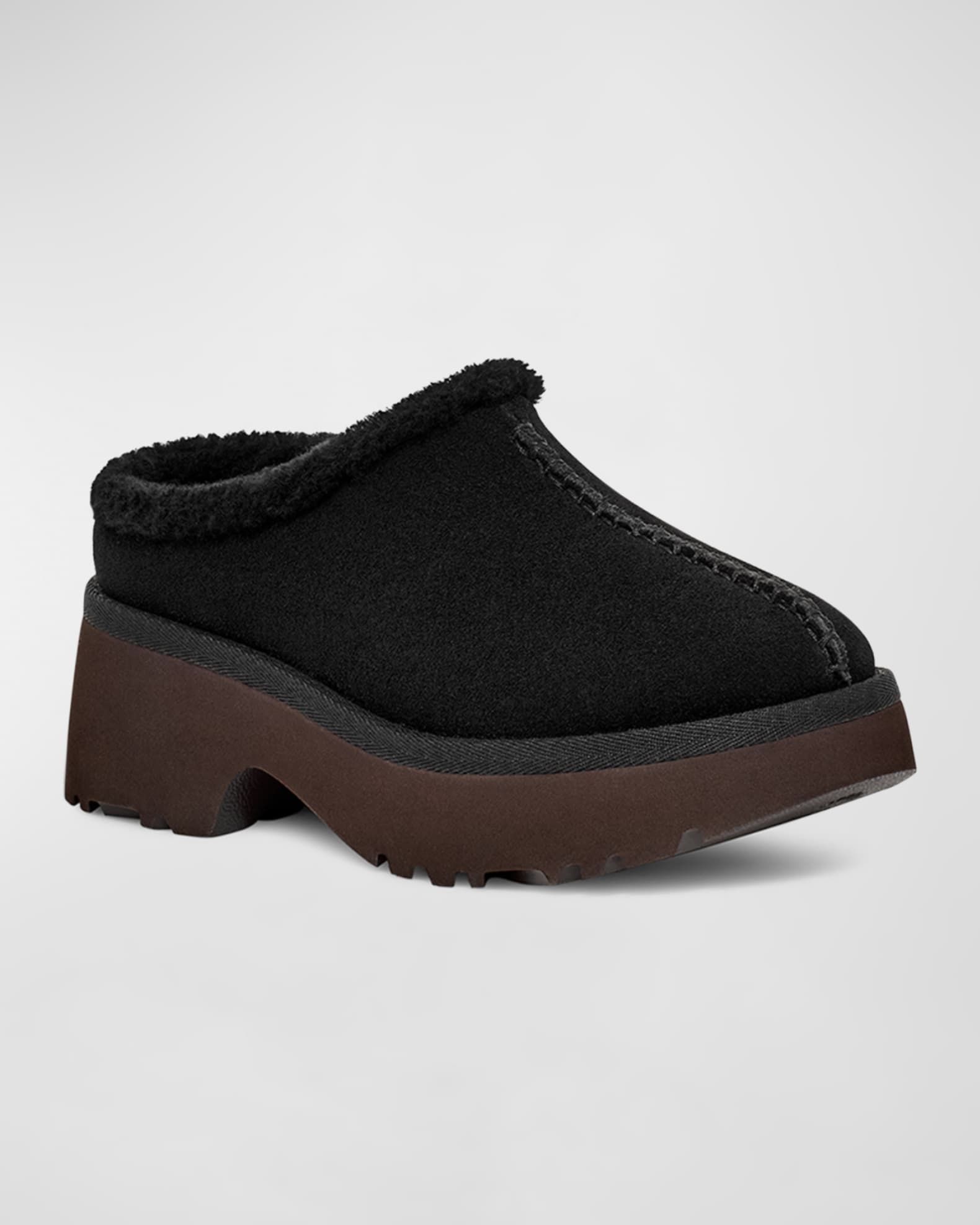 UGG New Heights Suede Cozy Clogs | Neiman Marcus