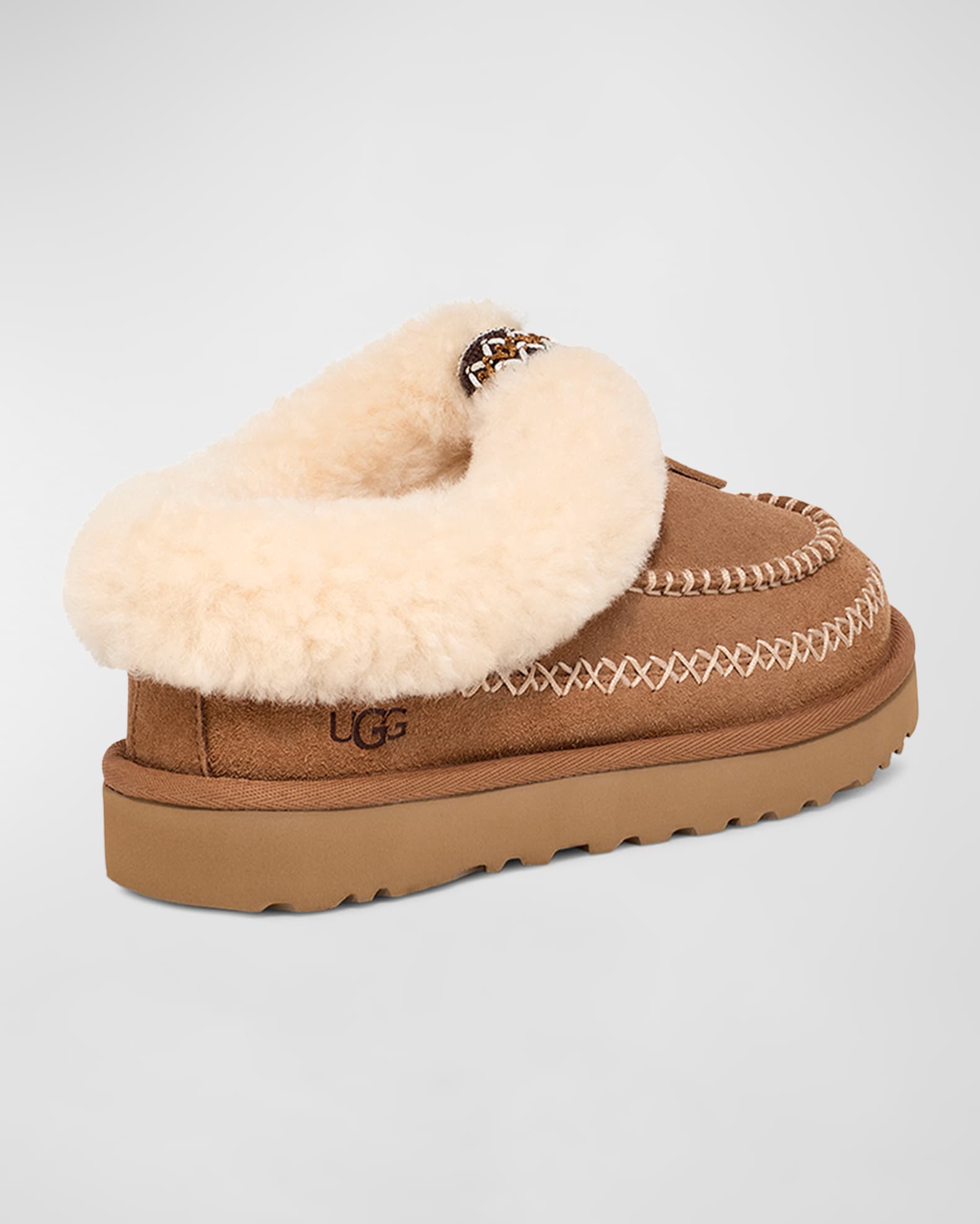 UGG Tasman Suede Shearling Cozy Slippers | Neiman Marcus