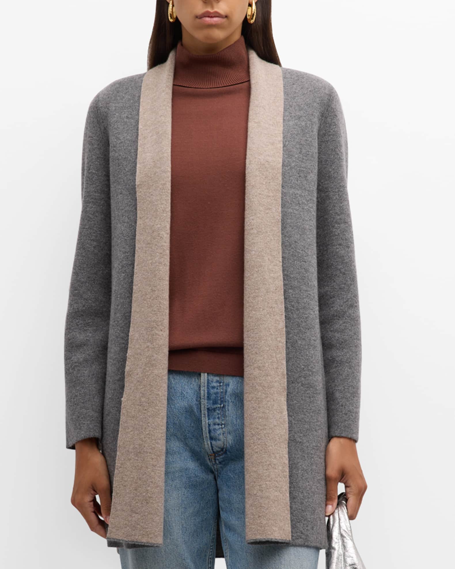 Neiman Marcus Cashmere Collection Cashmere Double Knit Two Tone ...