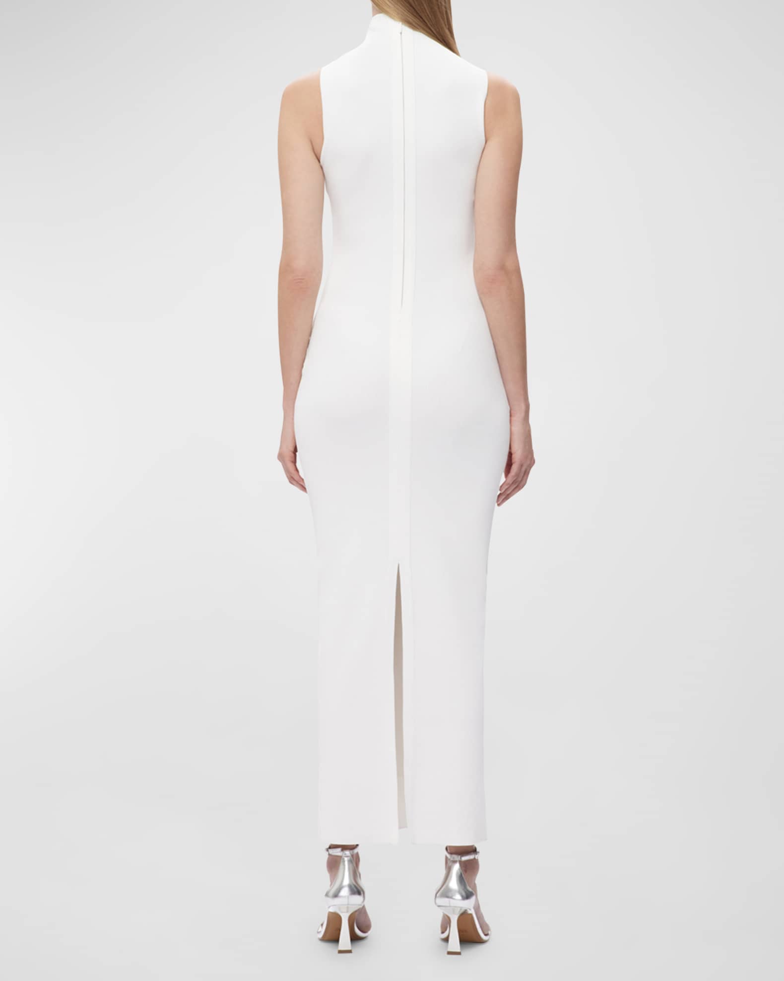 Herve Leger Angelica Gathered Turtleneck Sleeveless Rib Gown | Neiman ...