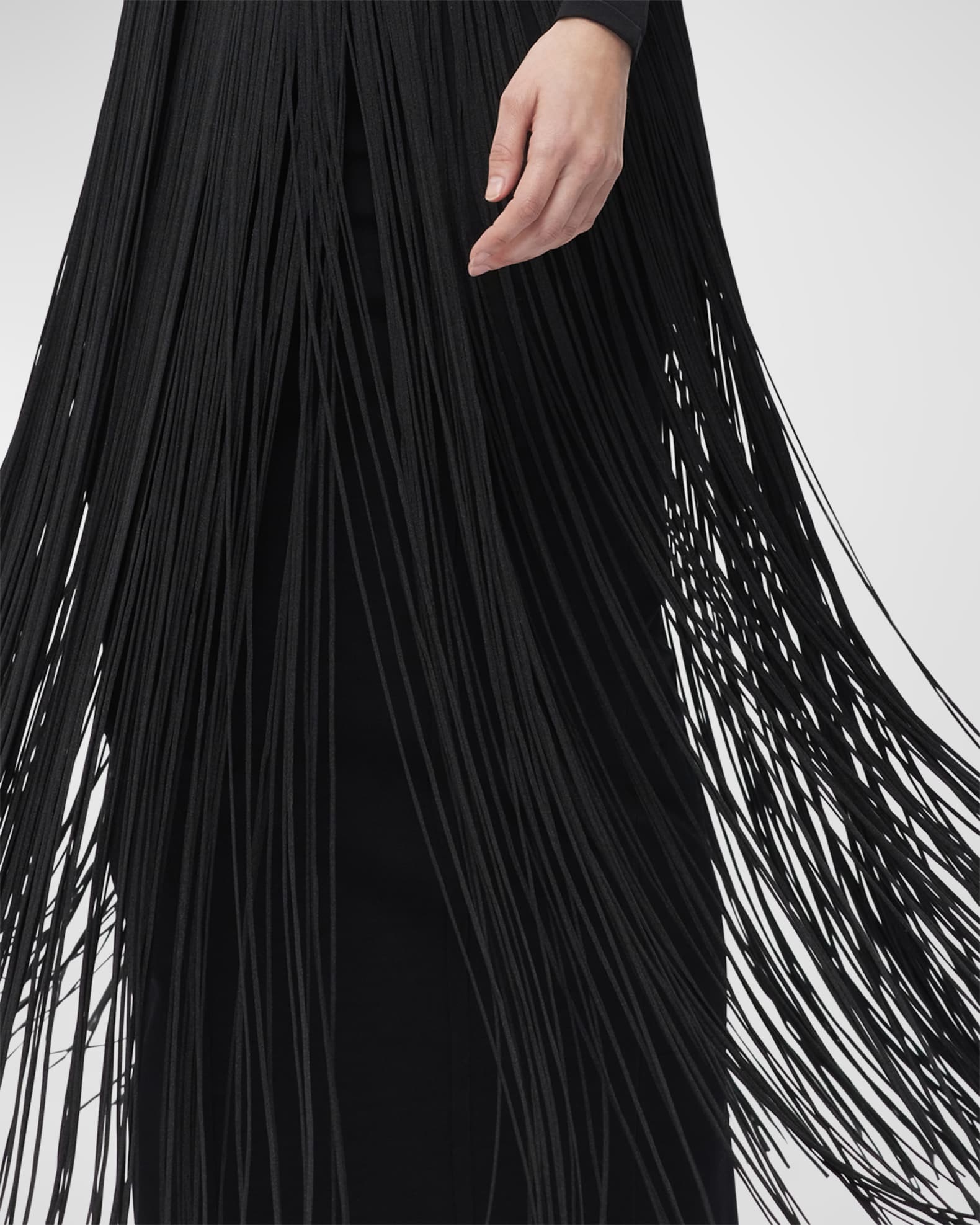 Herve Leger Sloane Long-Sleeve Fringe Gown | Neiman Marcus