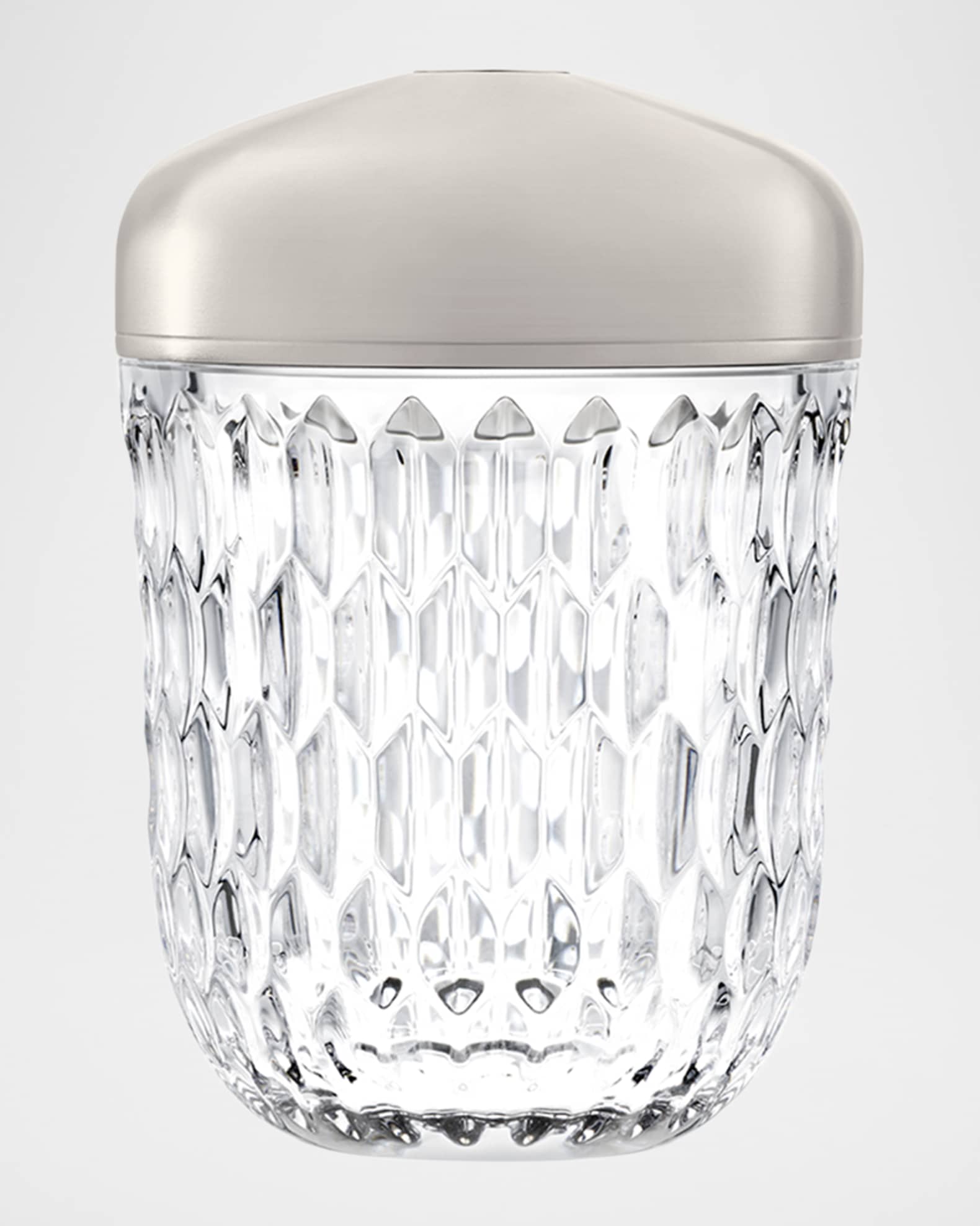 Saint Louis Crystal Folia Mini Portable Lamp, Silver | Neiman Marcus