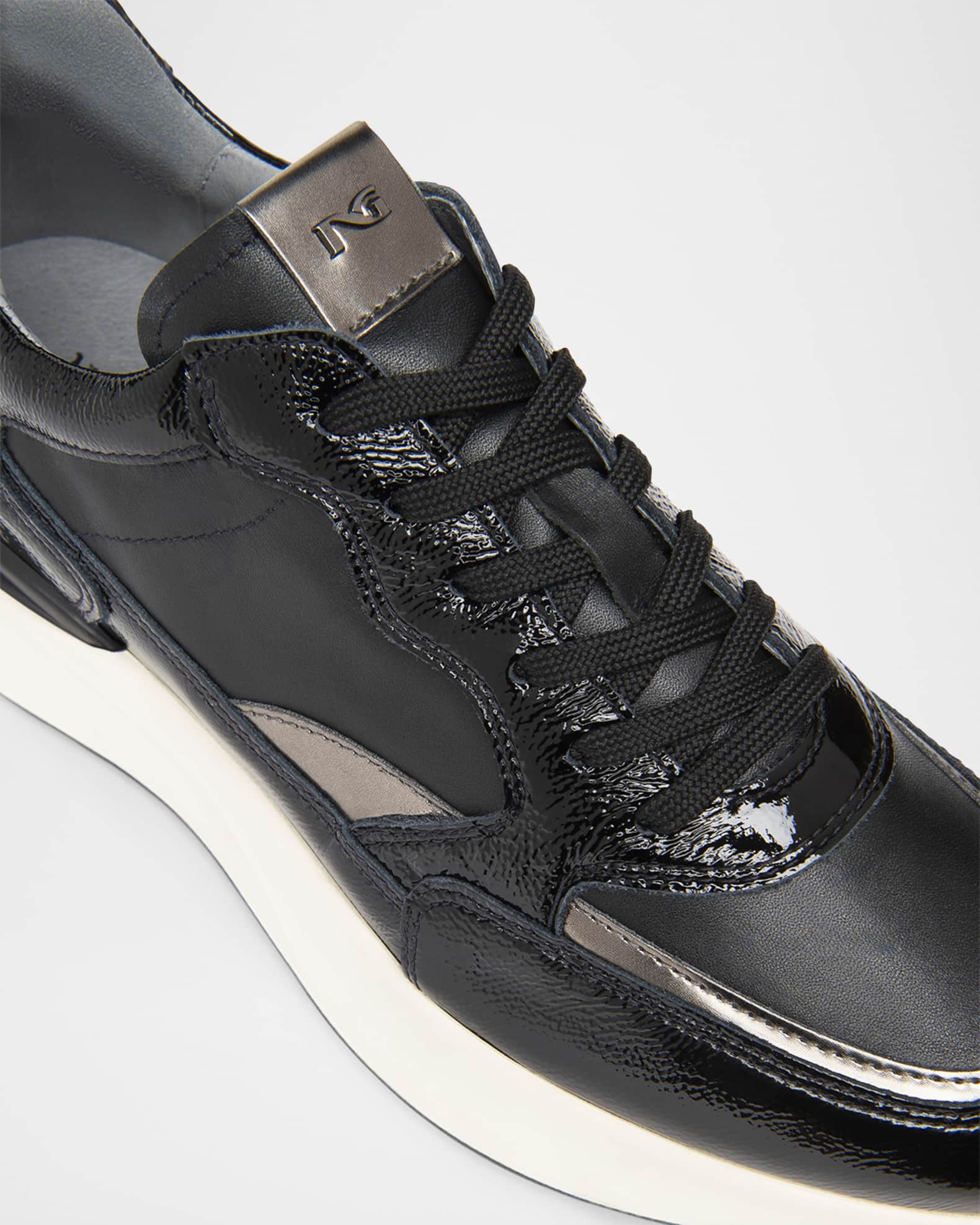 NeroGiardini Retro Mixed Leather Runner Sneakers | Neiman Marcus