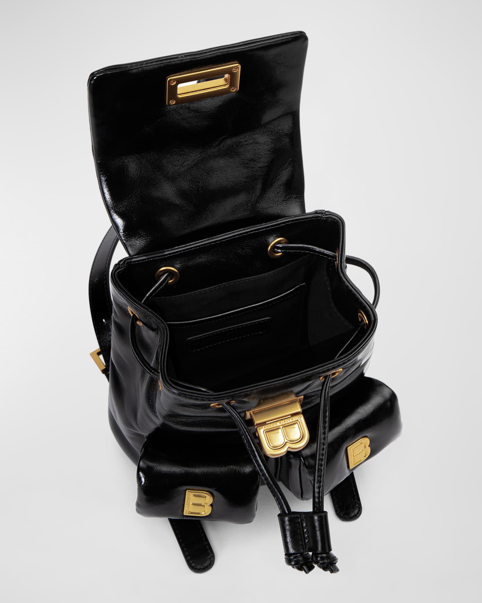 Brandon Blackwood Avi Drawstring Padded Leather Backpack | Neiman Marcus