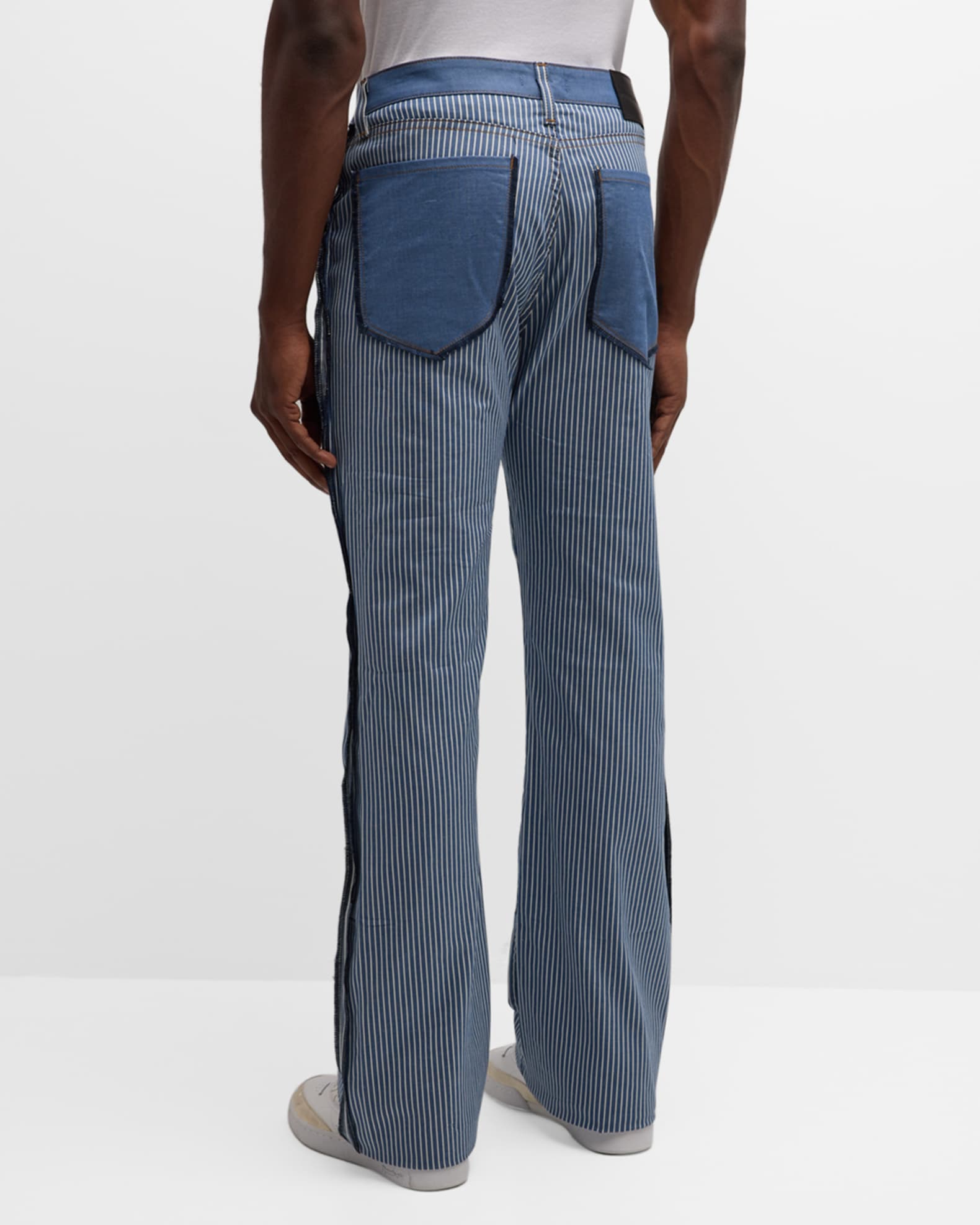 monfrere x MFVLA1 Men's Striped Inside-Out Jeans | Neiman Marcus